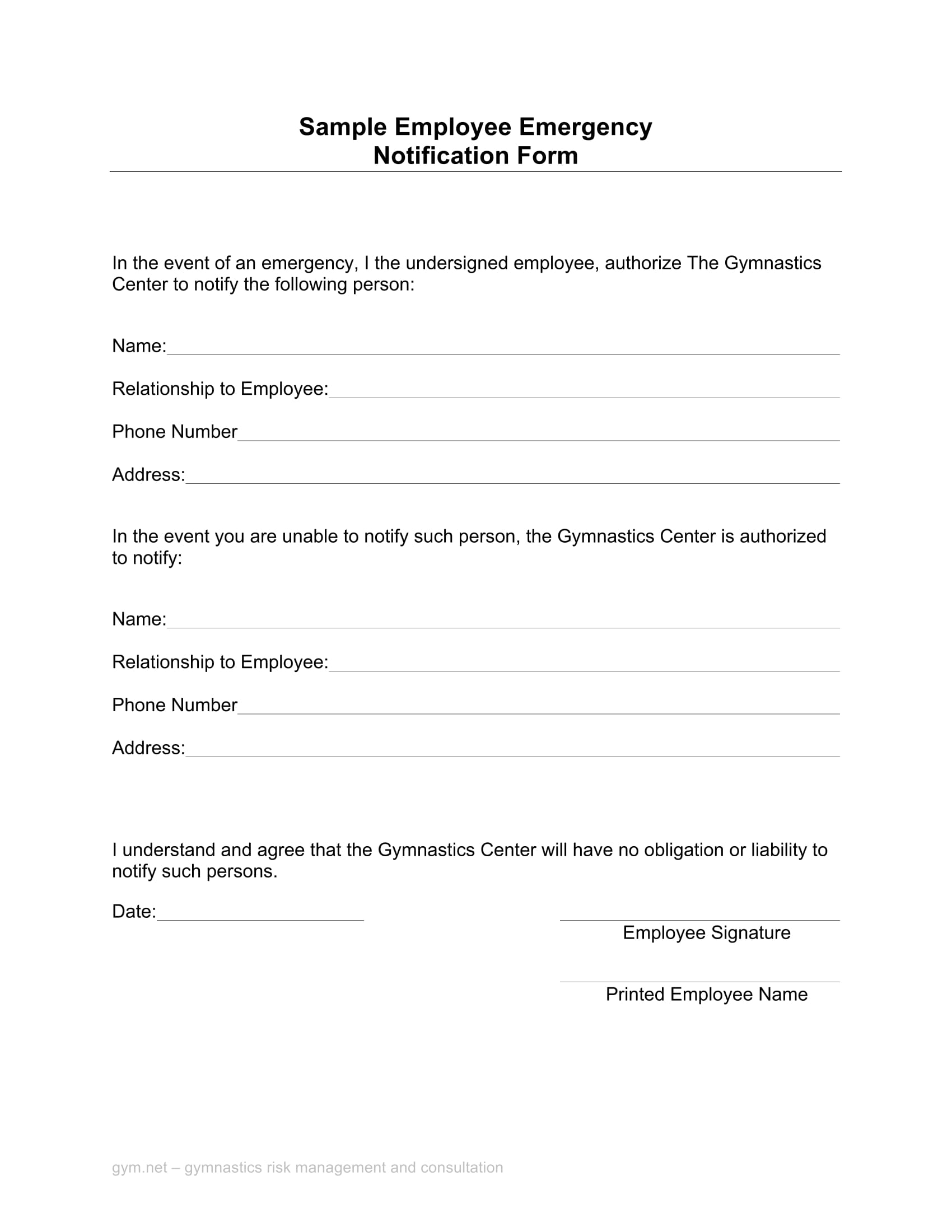 FREE 15+ Employee Emergency Notification Forms in PDF | MS Word