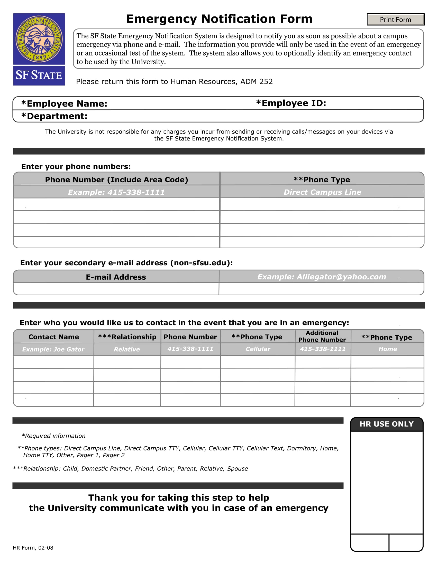 FREE 15+ Employee Emergency Notification Forms in PDF | MS Word