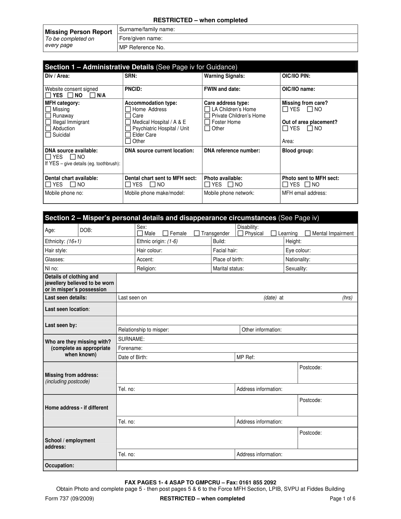 FREE 14 Missing Report Forms In MS Word PDF