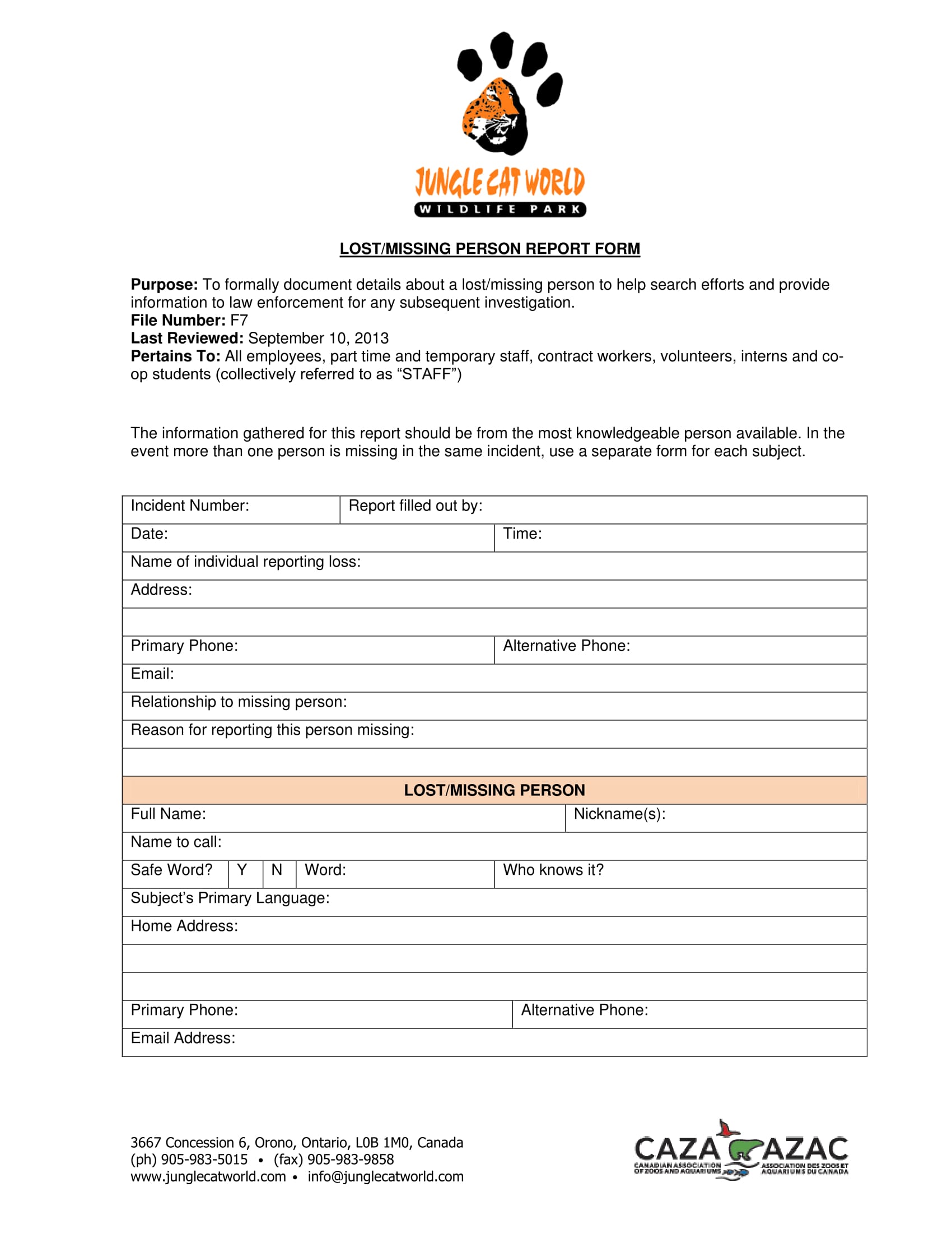 FREE 14 Missing Report Forms In MS Word PDF