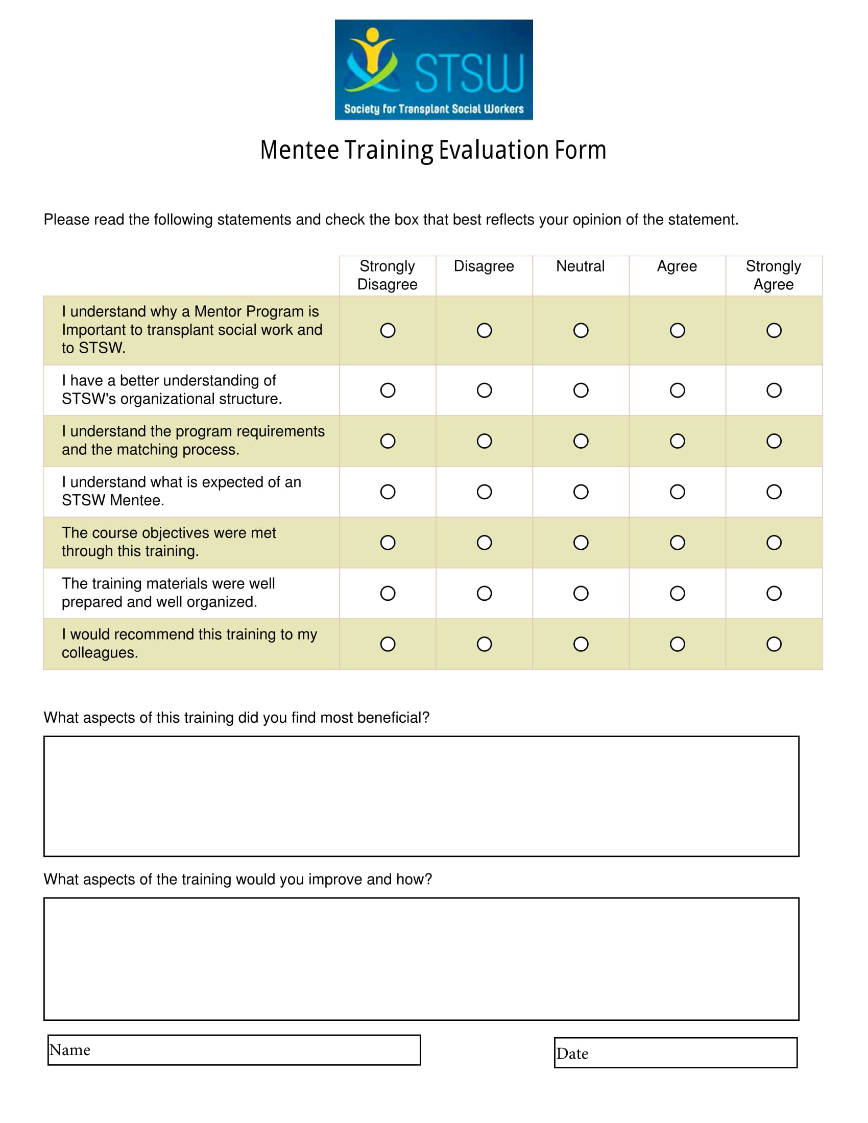 FREE 19+ Mentee Evaluation Form Samples, PDF, MS Word, Google Docs