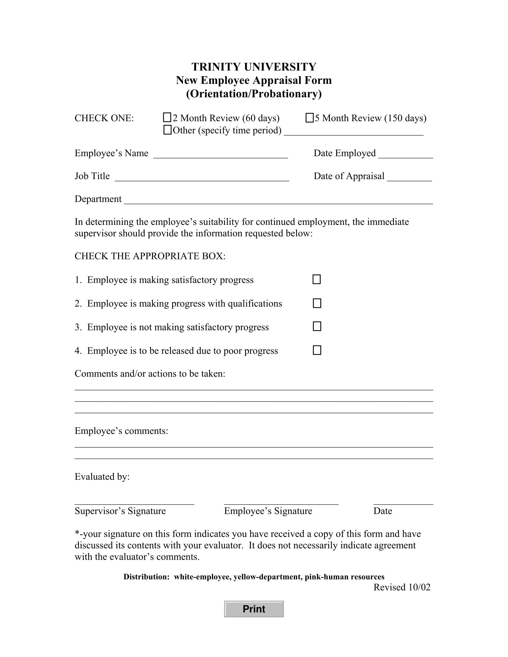 FREE 18+ Employee Appraisal Form Samples, PDF, MS Word, Google Docs, Excel