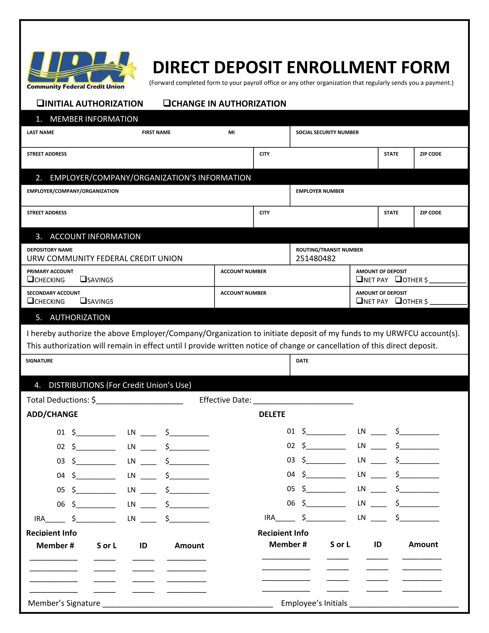 FREE 15+ Direct Deposit Enrollment Forms in MS Word | PDF | Excel