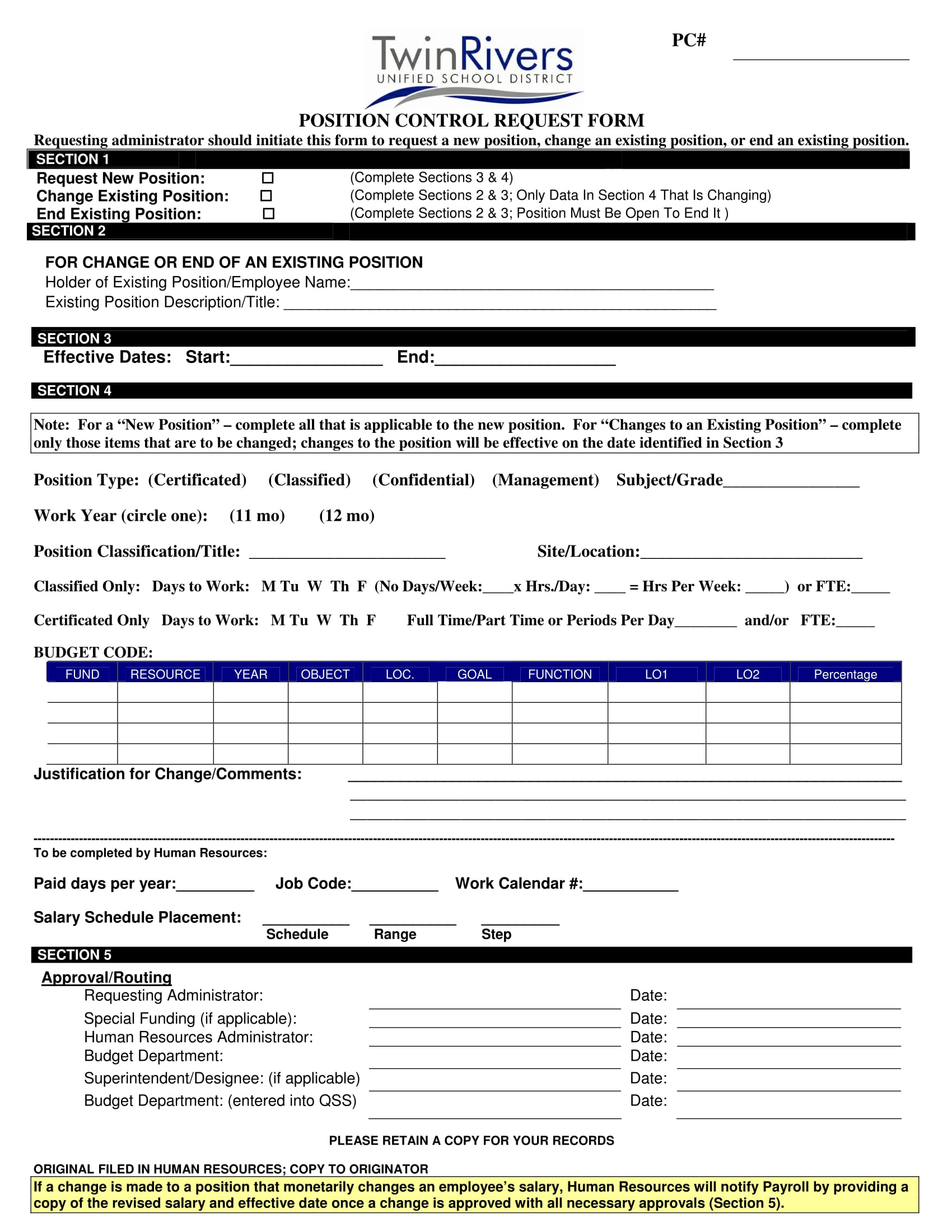 FREE 15+ Position Request Forms in PDF | MS Word