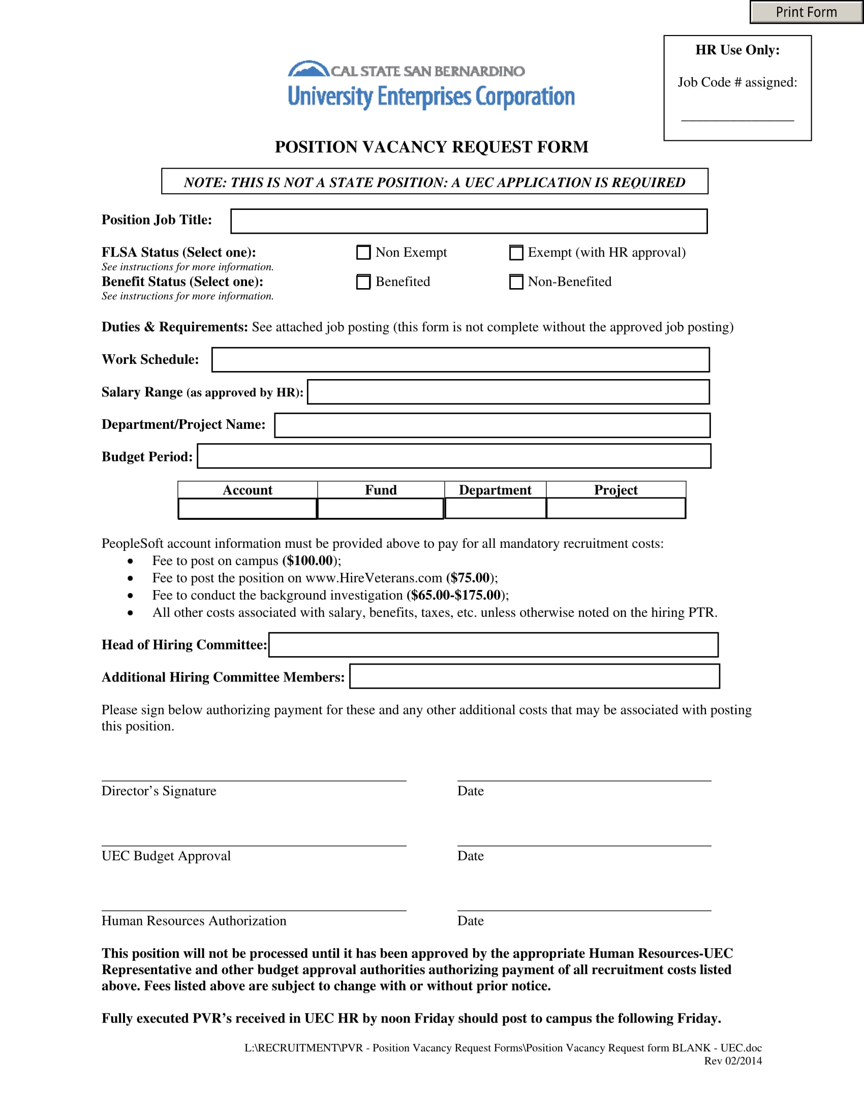 FREE 15+ Position Request Forms in PDF | MS Word