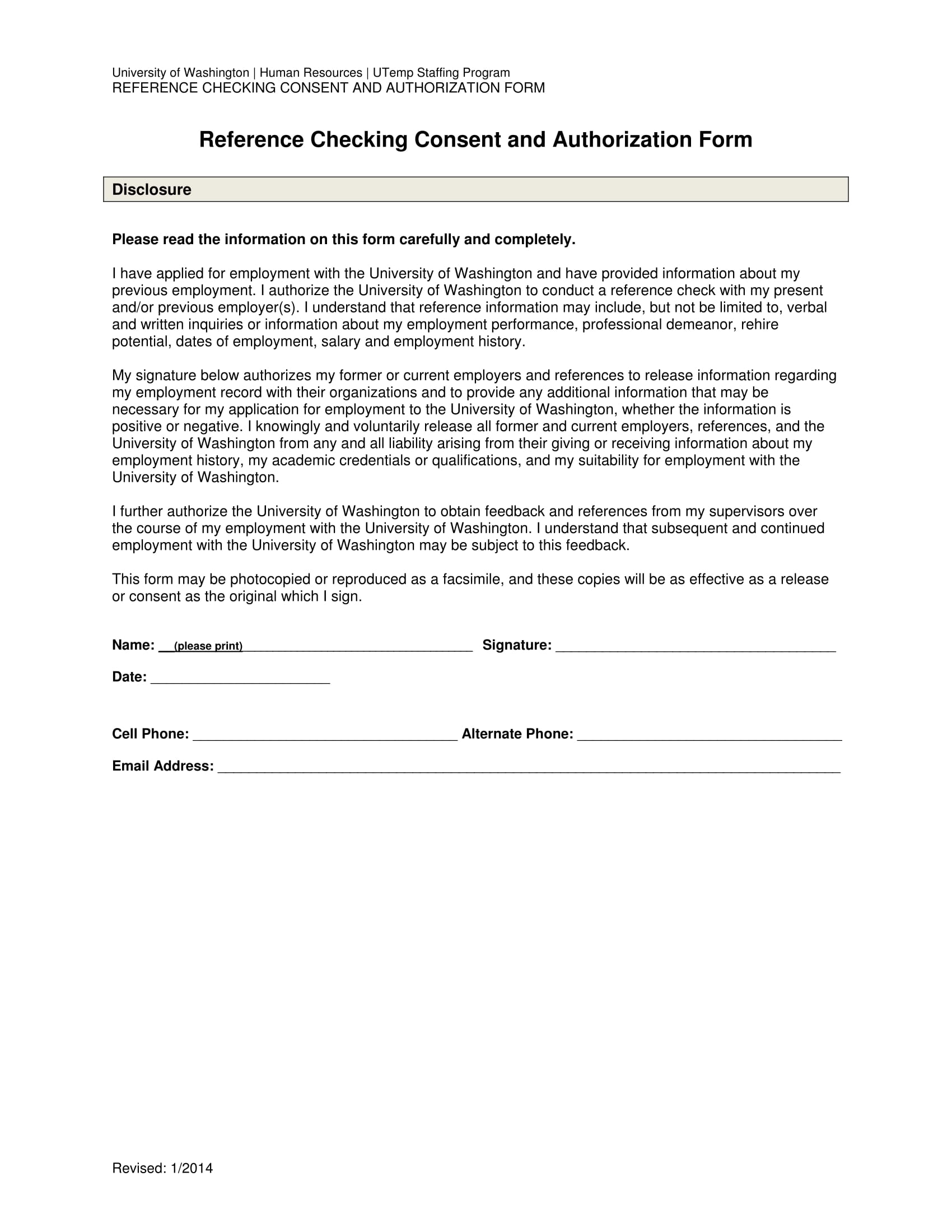 FREE 14 Reference Re And Release Forms In MS Word PDF