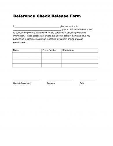 14+ Reference Request and Release Forms - Free Word, PDF Format
