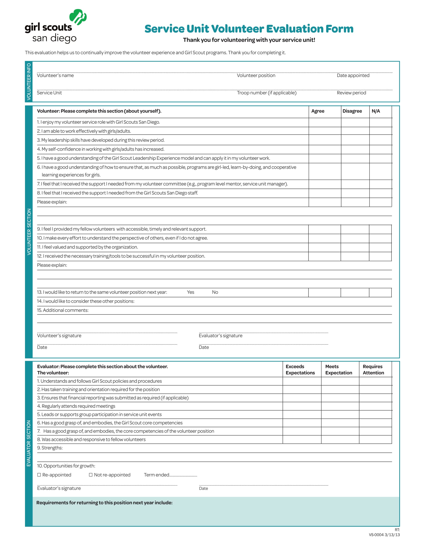 FREE 14+ Volunteer Evaluation Forms in PDF
