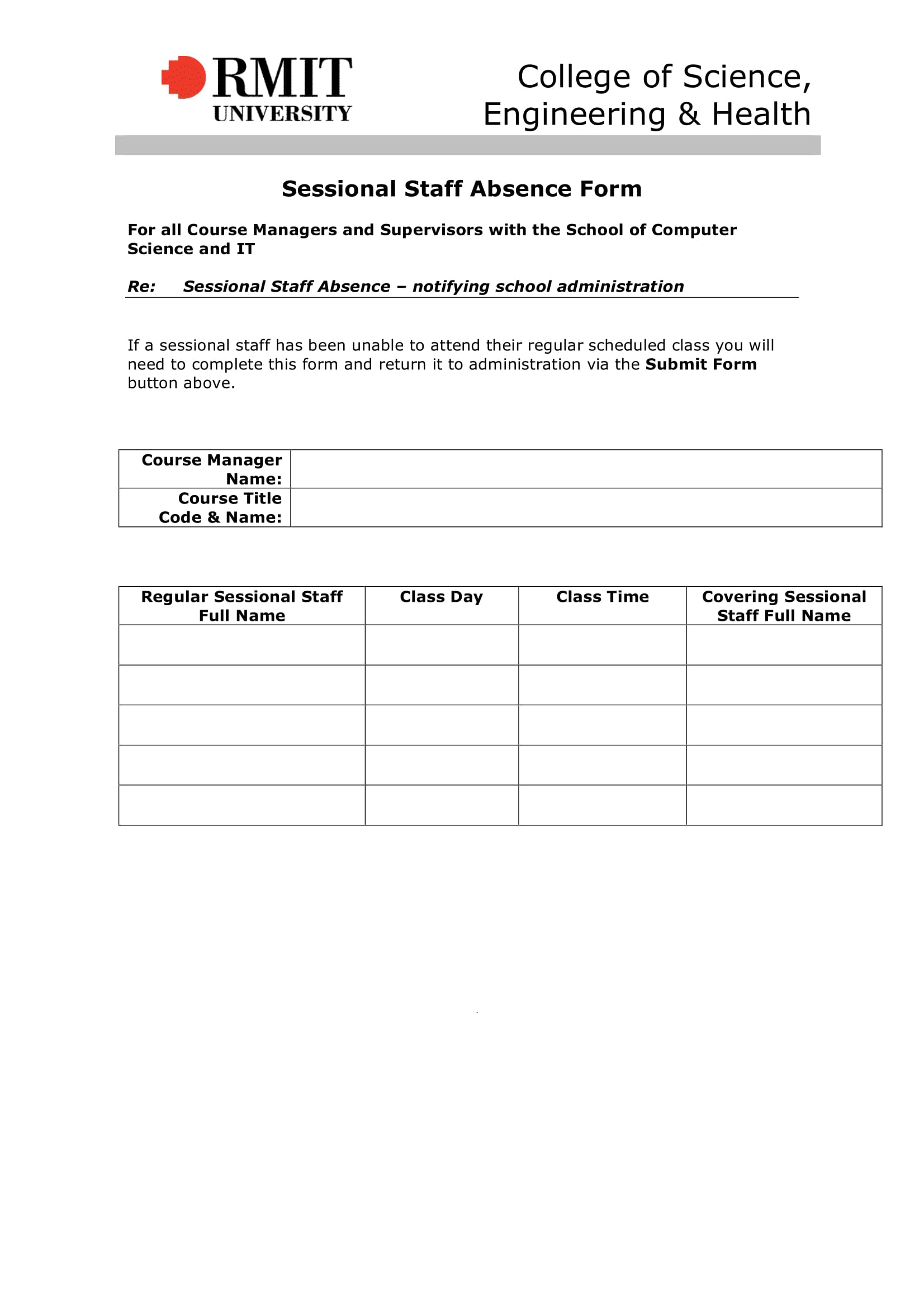 FREE 18+ Staff Absence Form Samples, PDF, MS Word, Google Docs, Excel