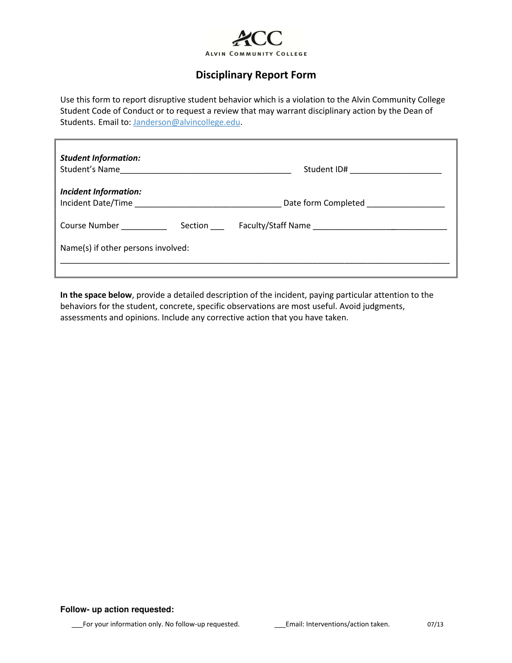 FREE 17 + Disciplinary Report Forms in MS Word | PDF | Google Docs ...