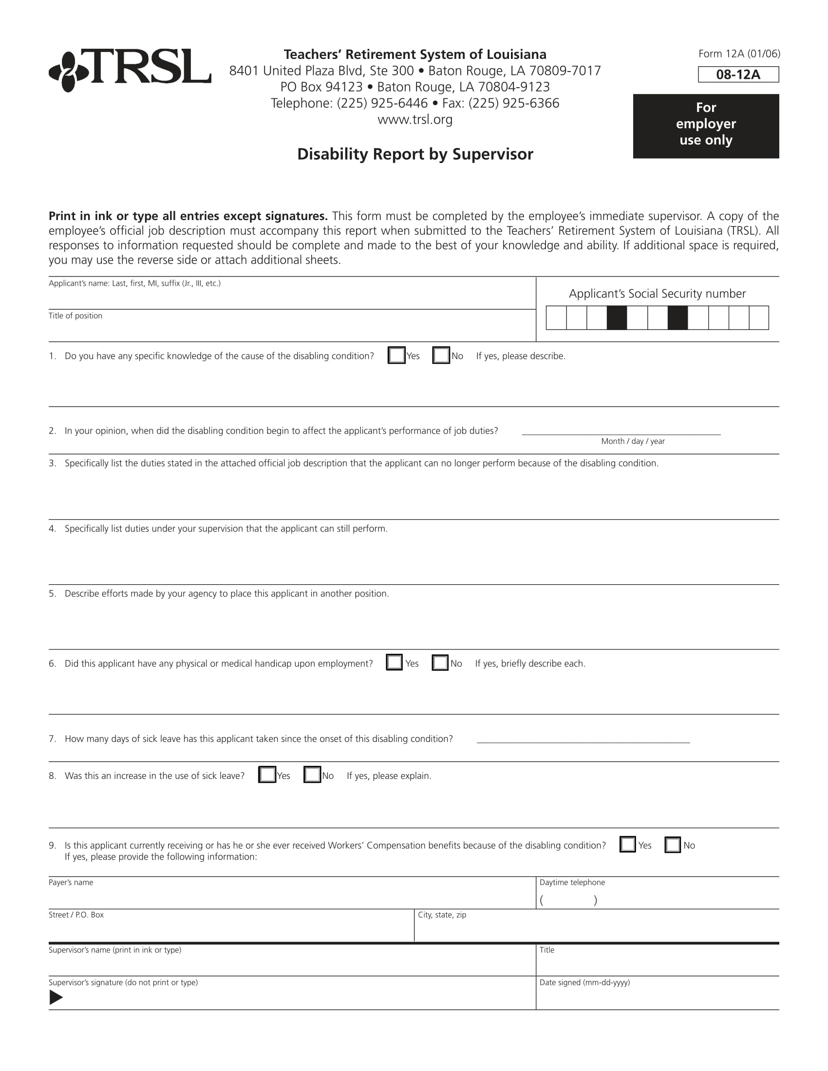 FREE 14+ Disability Report Forms in PDF