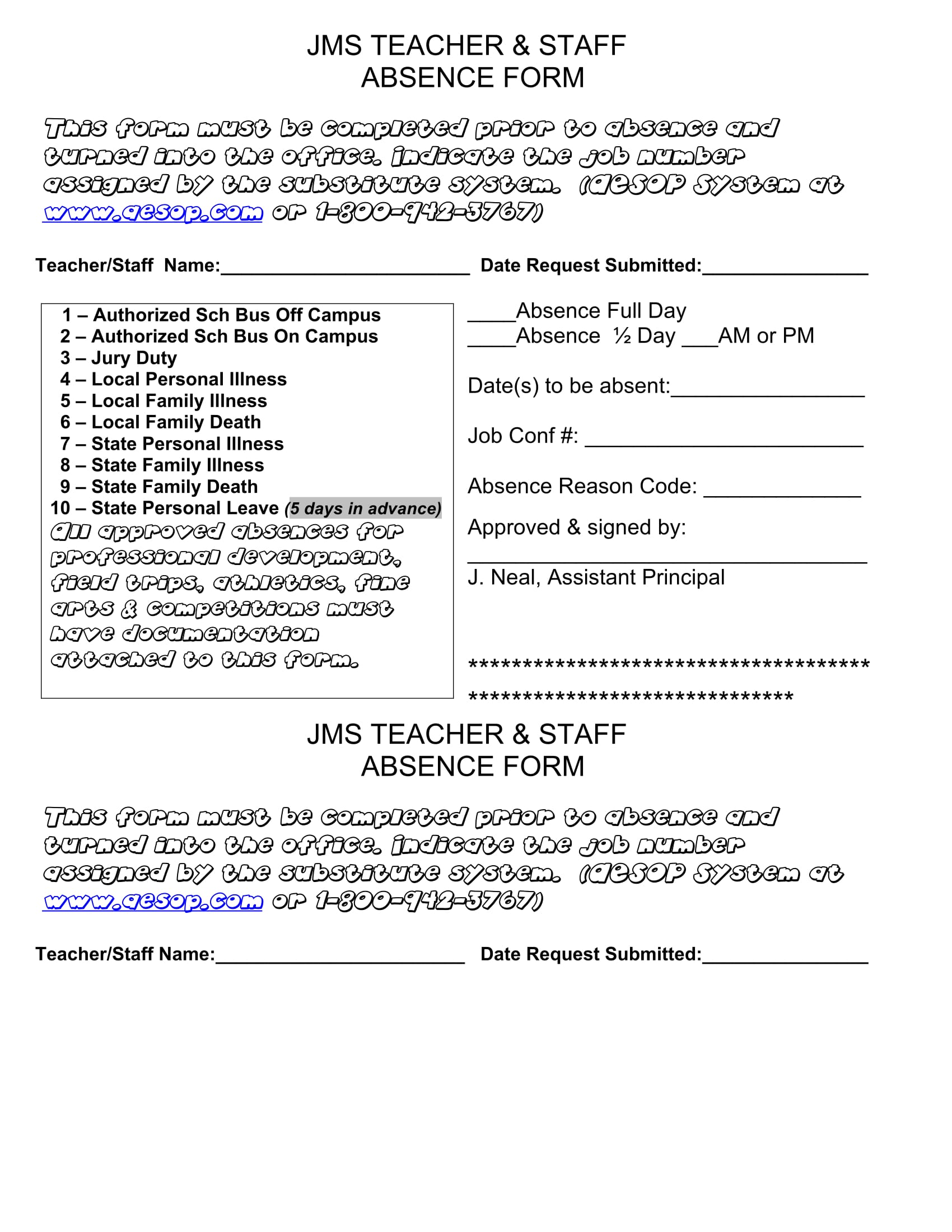 FREE 18+ Staff Absence Form Samples, PDF, MS Word, Google Docs, Excel