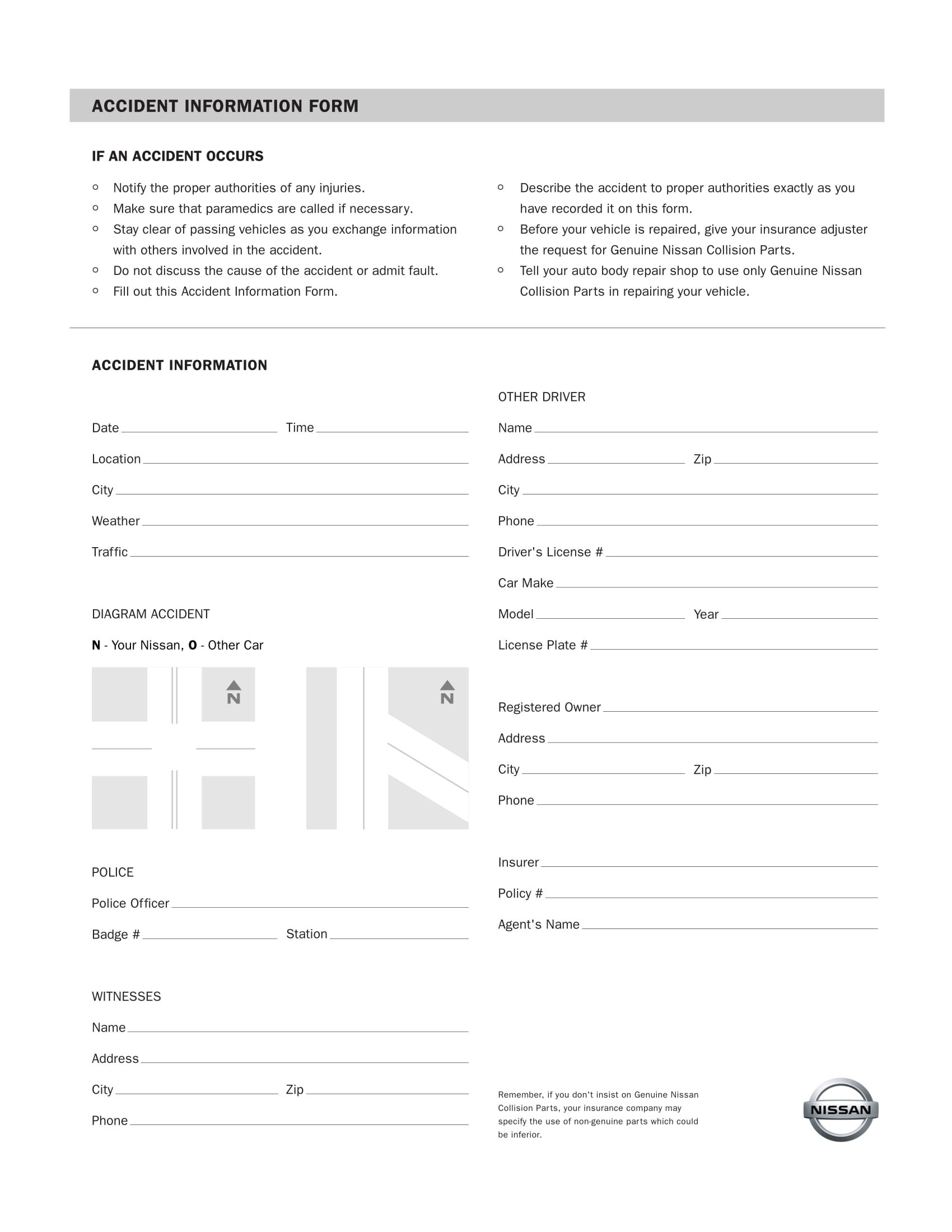FREE 13+ Accident Information Forms in MS Word | PDF