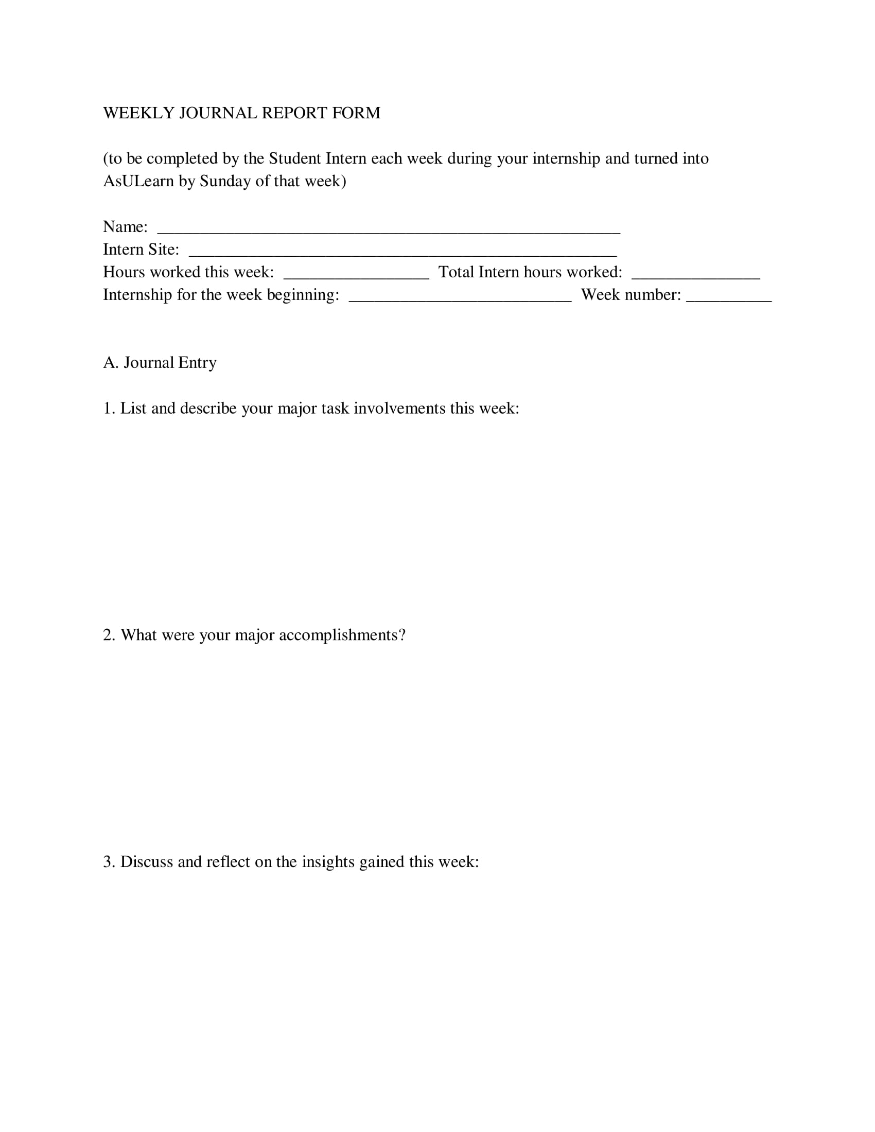 FREE 15+ Weekly Report Forms in PDF | MS Word | Excel