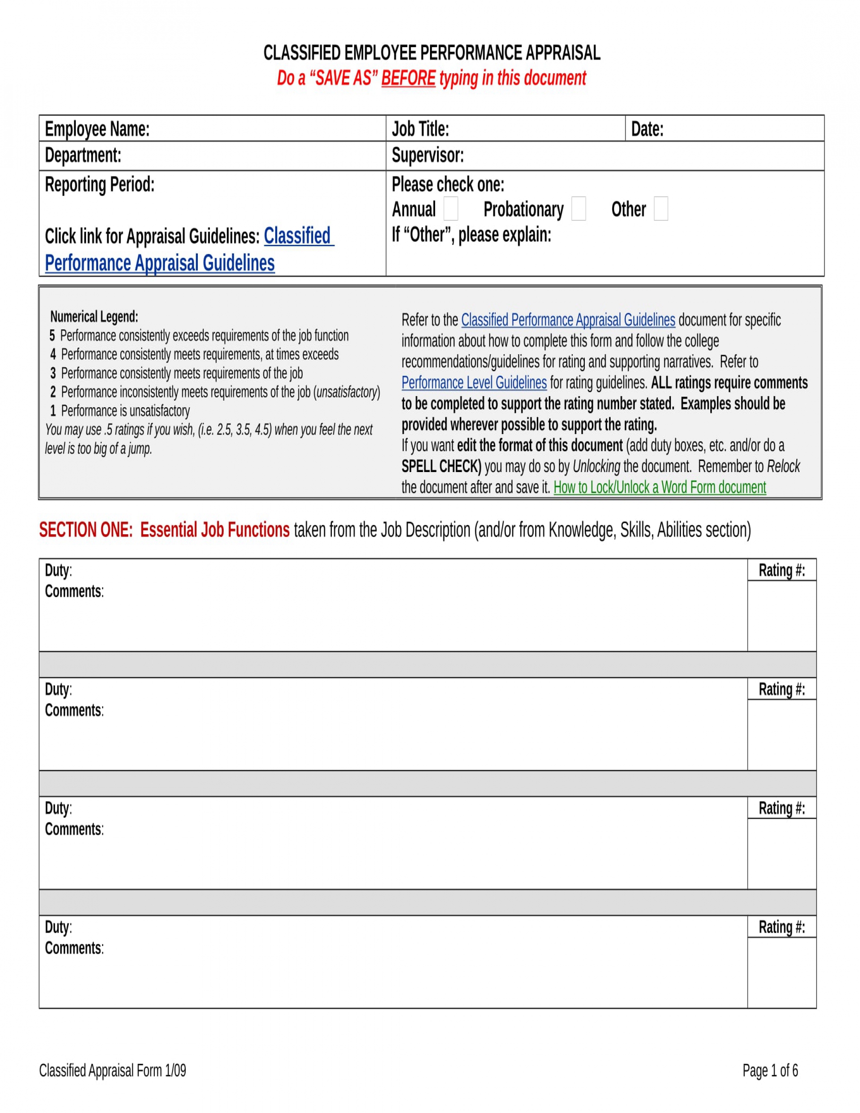 FREE 18+ Employee Appraisal Form Samples, PDF, MS Word, Google Docs, Excel