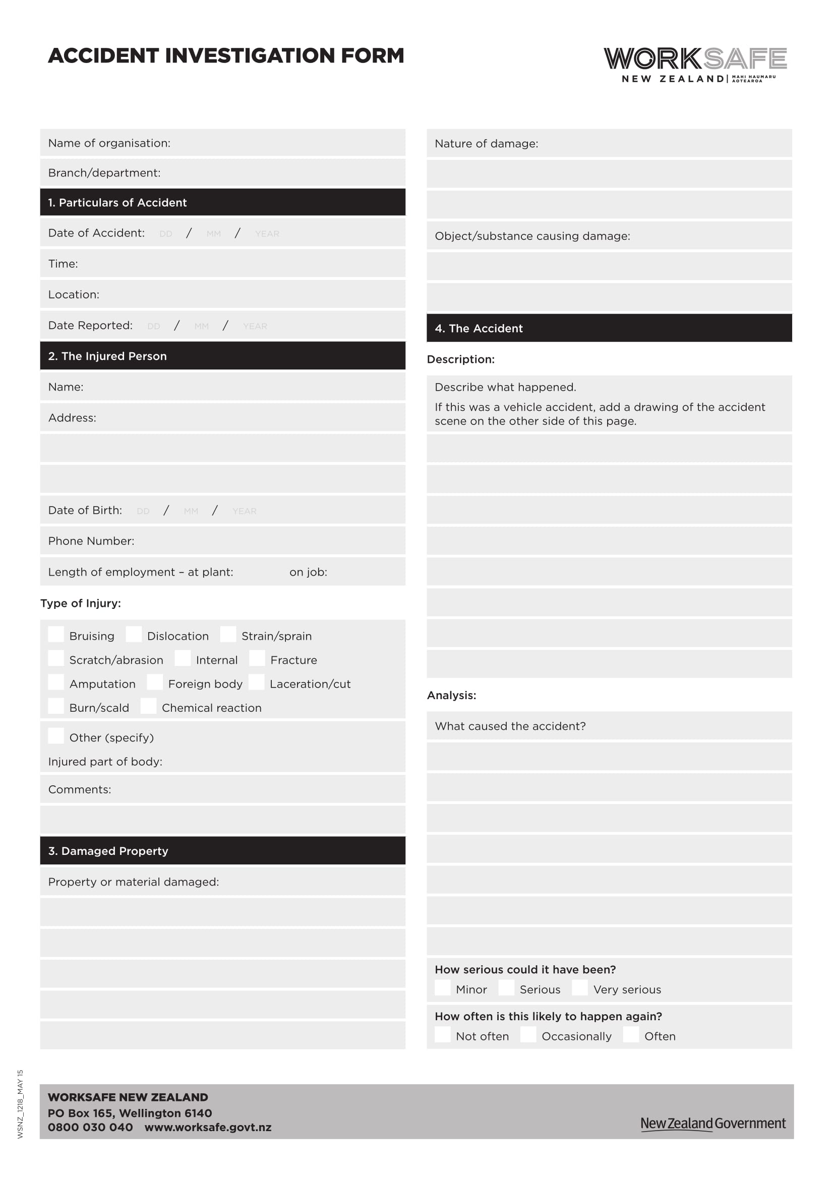 FREE 6 Accident Investigation Forms In PDF MS Word