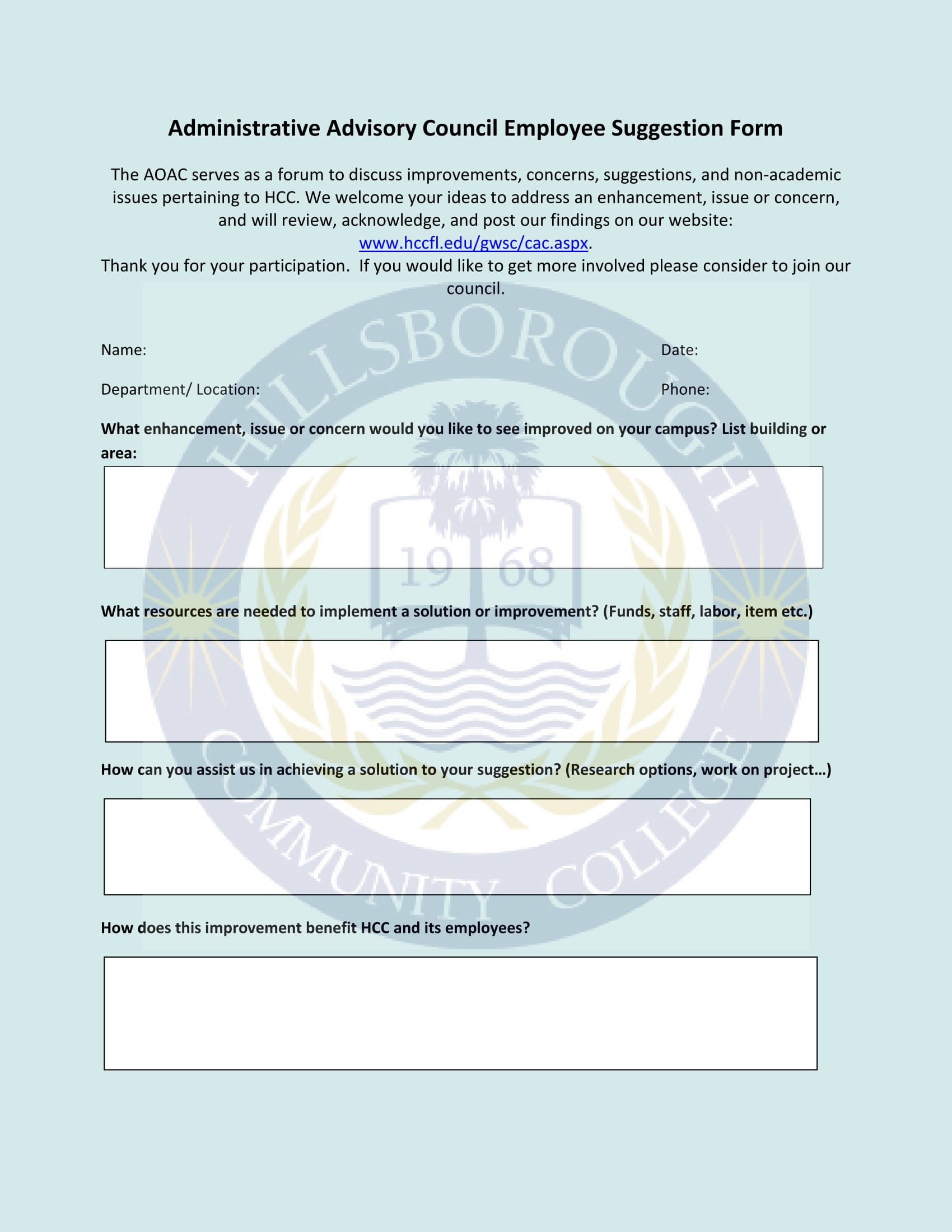 FREE 18+ Employee Suggestion Form Samples, PDF, MS Word, Google Docs, Excel