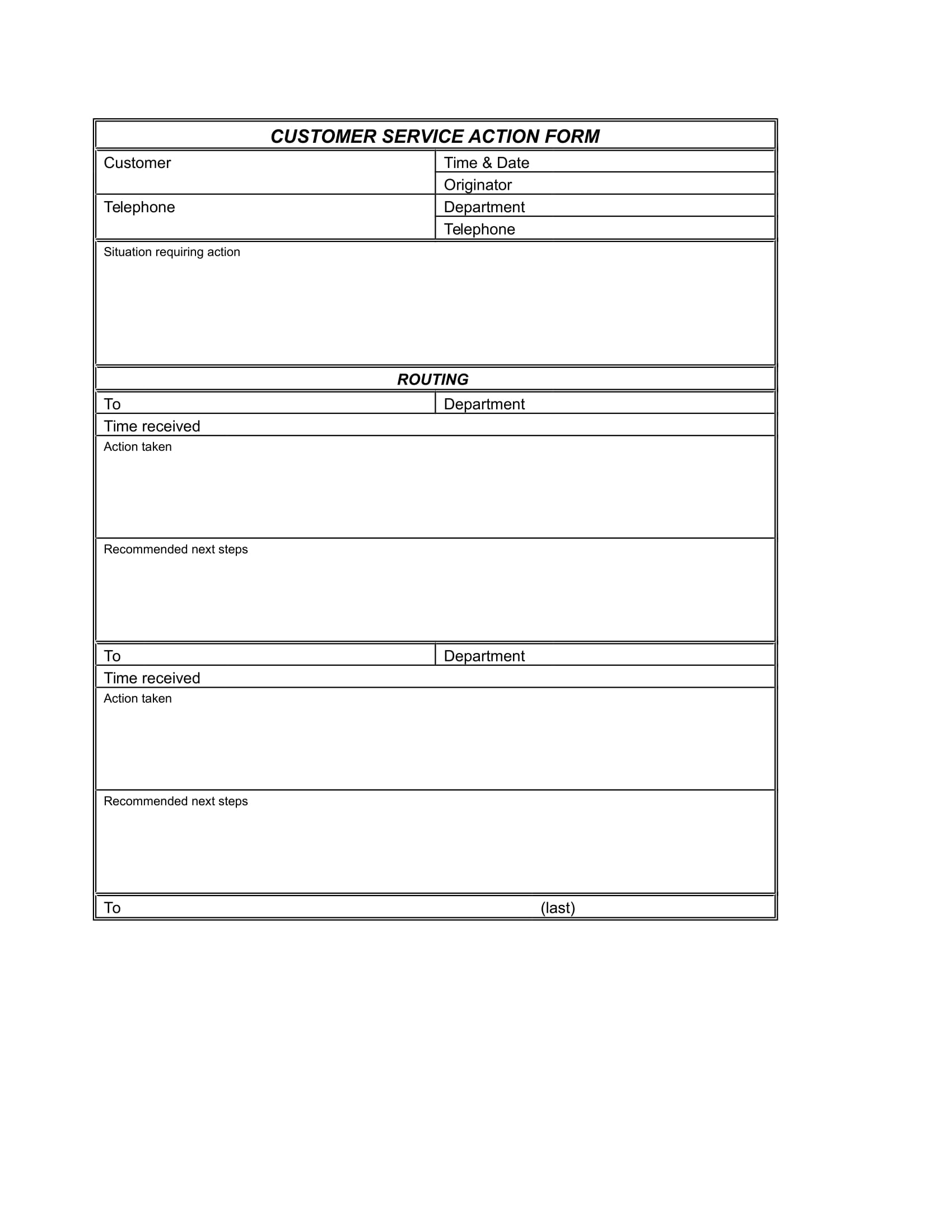 FREE 3+ Customer Service Action Forms in PDF | MS Word