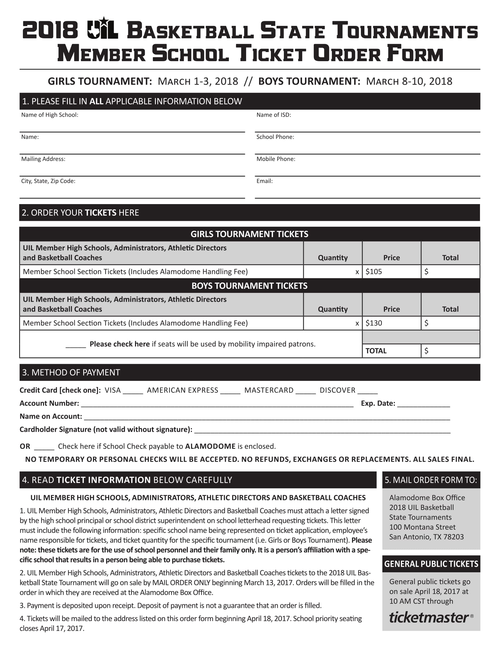 FREE 16+ Ticket Order Forms in PDF | MS Word | Excel