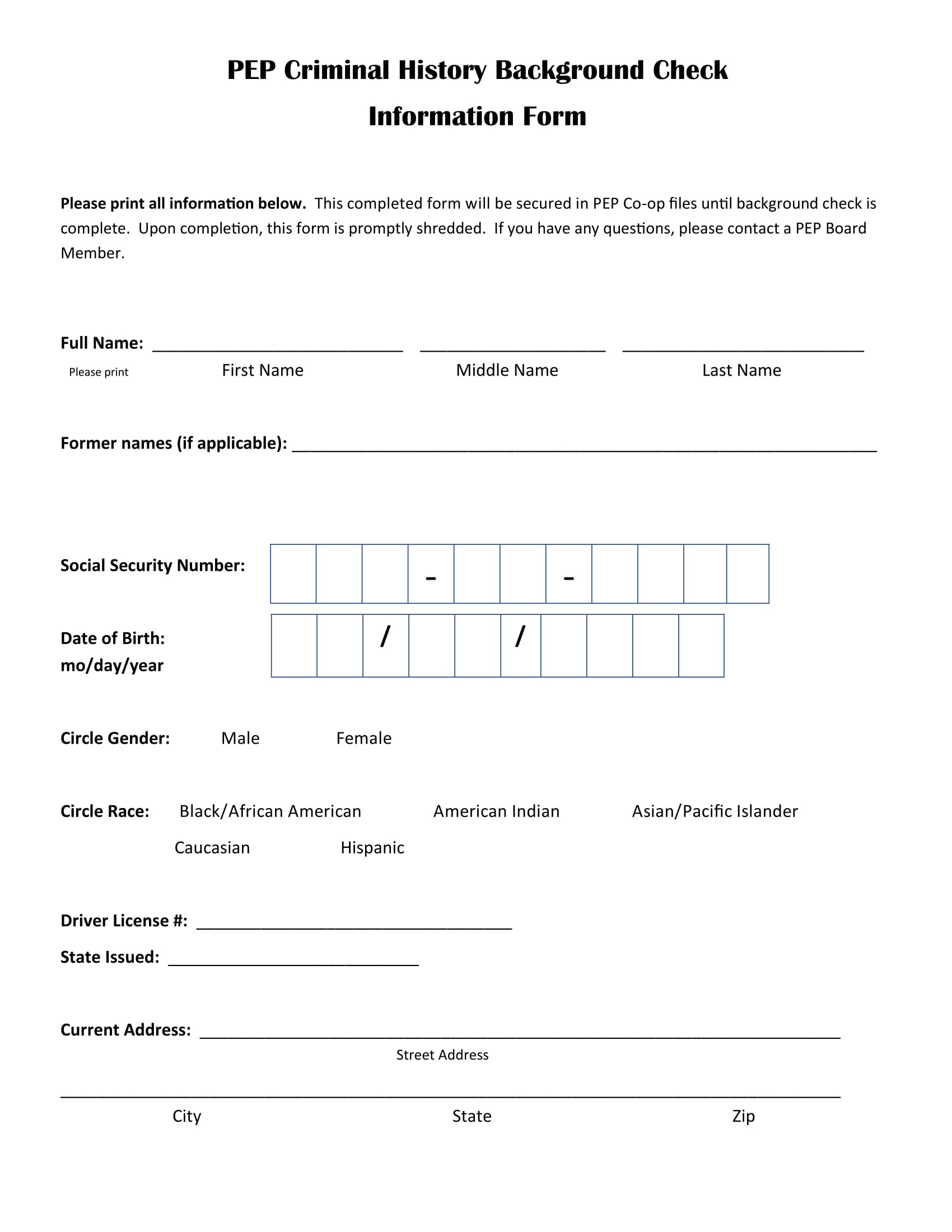 FREE 5+ Background Check Information Forms in PDF | MS Word