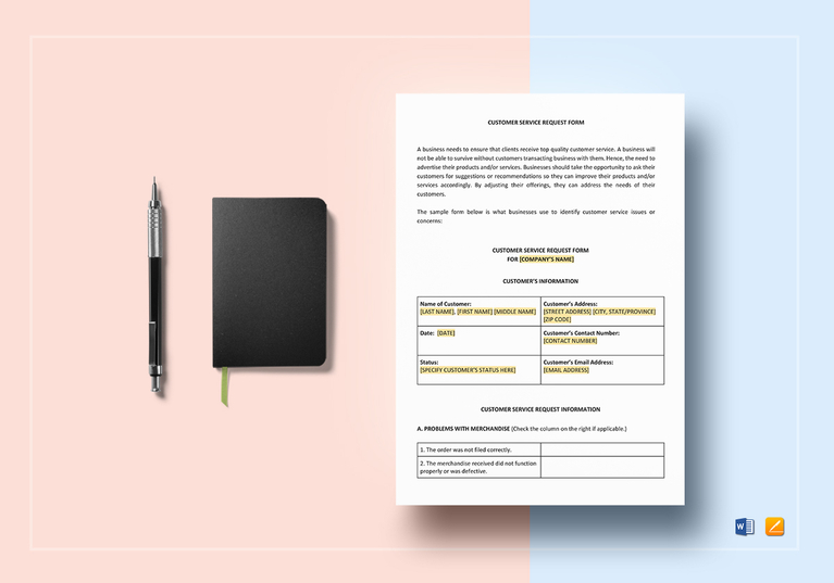 FREE 5+ Customer Service Request Forms in PDF | MS Word | Excel