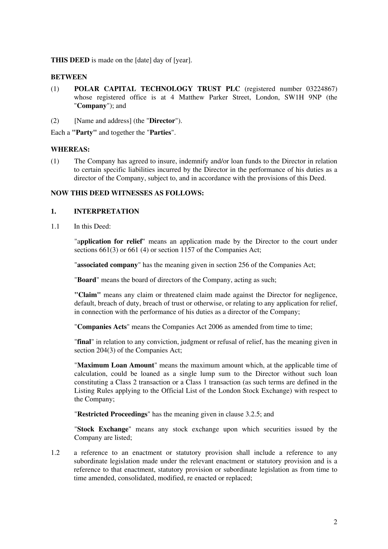 FREE 2+ Indemnity for Directors Short Forms in PDF