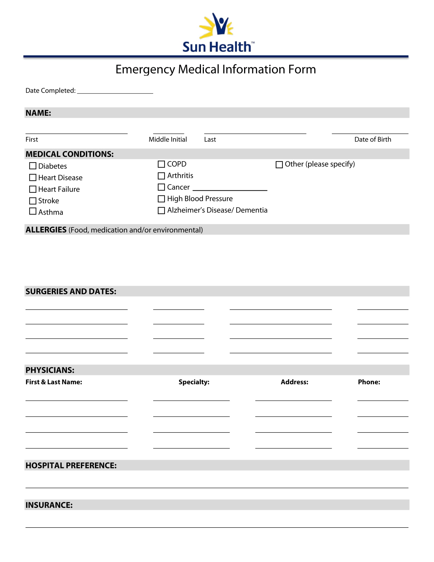 FREE 15+ Medical Information Forms in MS Word | PDF | Excel