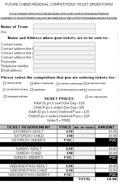 FREE 16+ Ticket Order Forms in PDF | MS Word | Excel