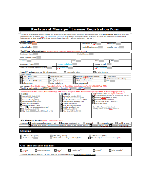 FREE 9+ Restaurant Legal Forms in PDF | MS Word