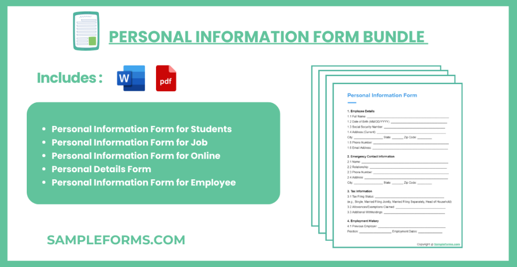 FREE 20+ Personal Information Form Samples, PDF, Word, Google Docs, Excel