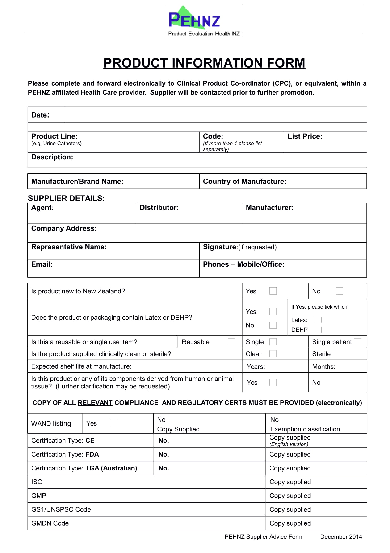 FREE 14+ Product Information Forms in MS Word | PDF | Excel