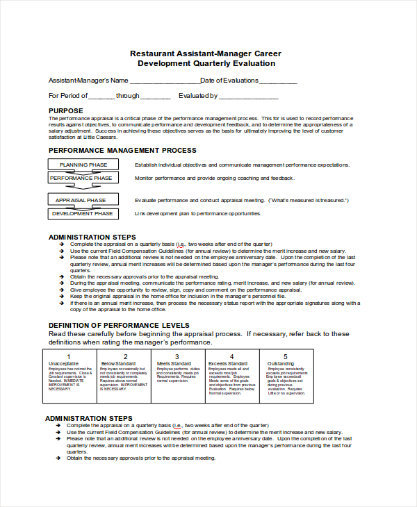 FREE 8+ Restaurant Evaluation Forms in MS Word | PDF