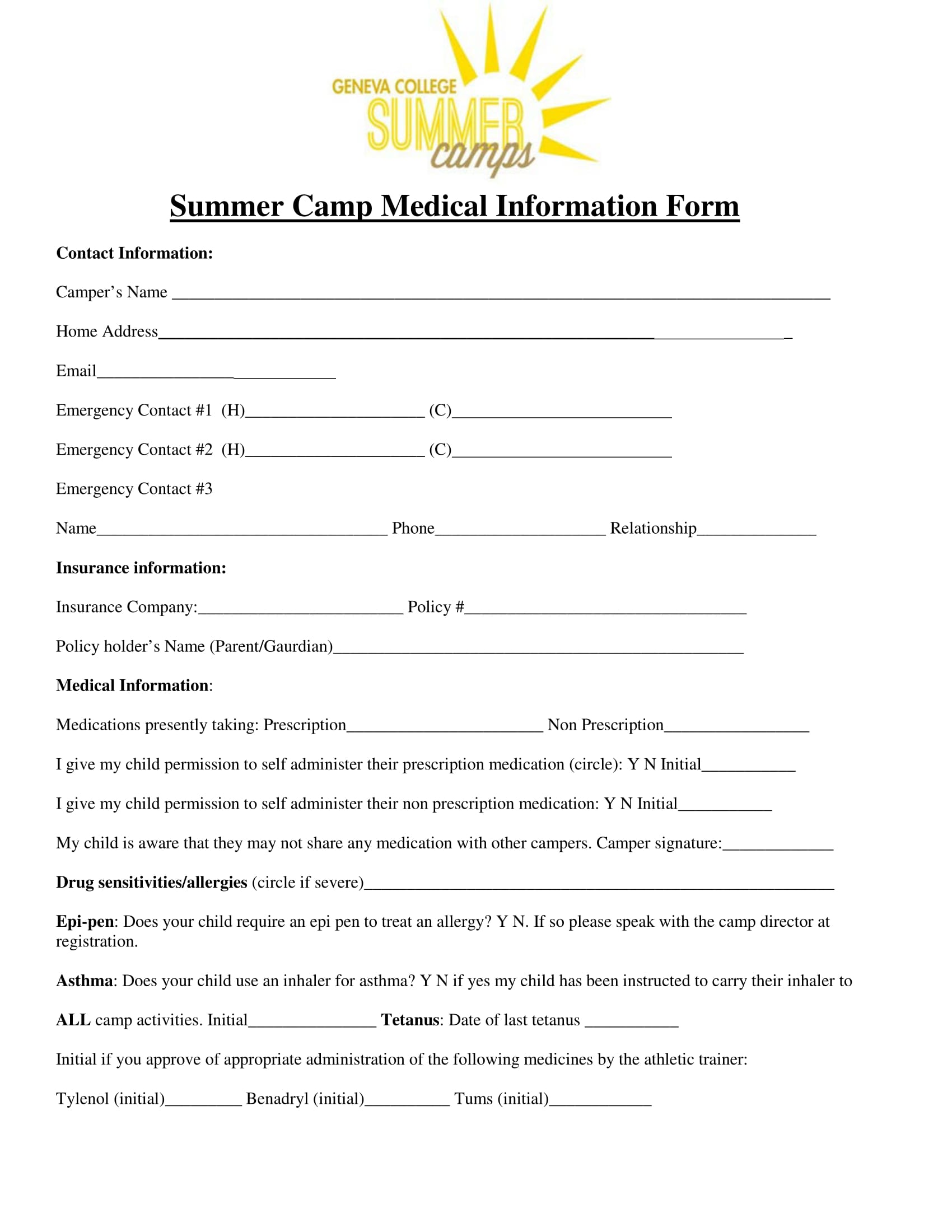 FREE 15+ Medical Information Forms in MS Word | PDF | Excel