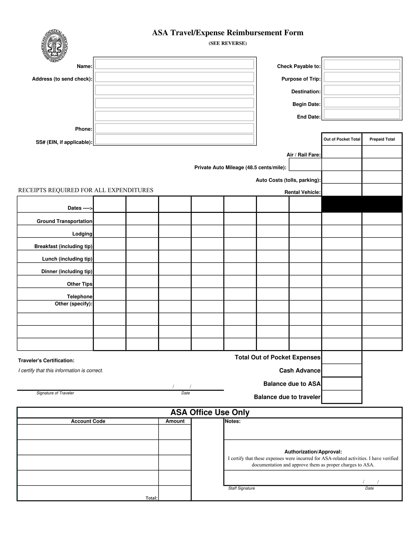 FREE 5+ Travel Expense Reimbursement Forms in PDF | MS Word | Excel
