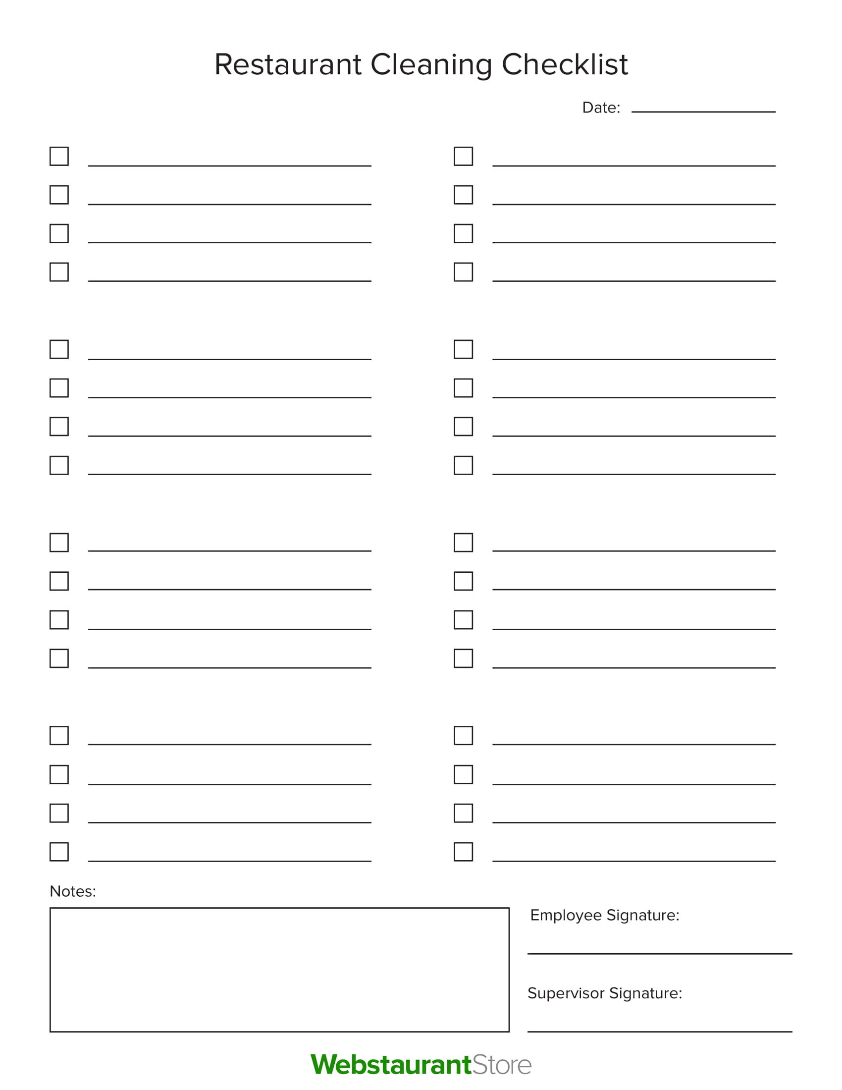 FREE 6 Sample Restaurant Checklist Forms In PDF