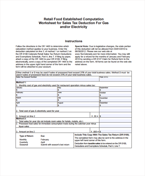 FREE 6+ Restaurant Tax Forms in PDF