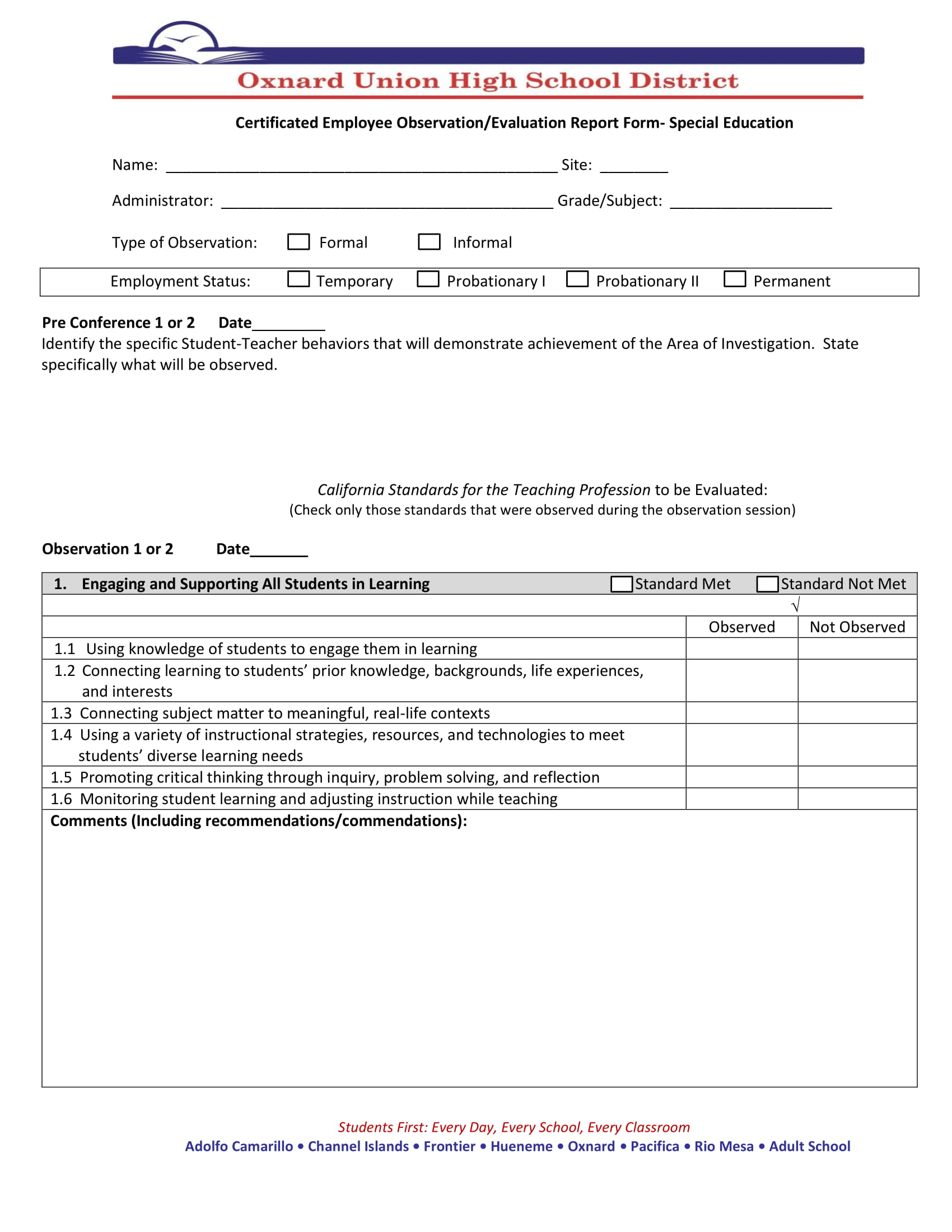 FREE 4+ Employee Observation Forms in PDF | MS Word