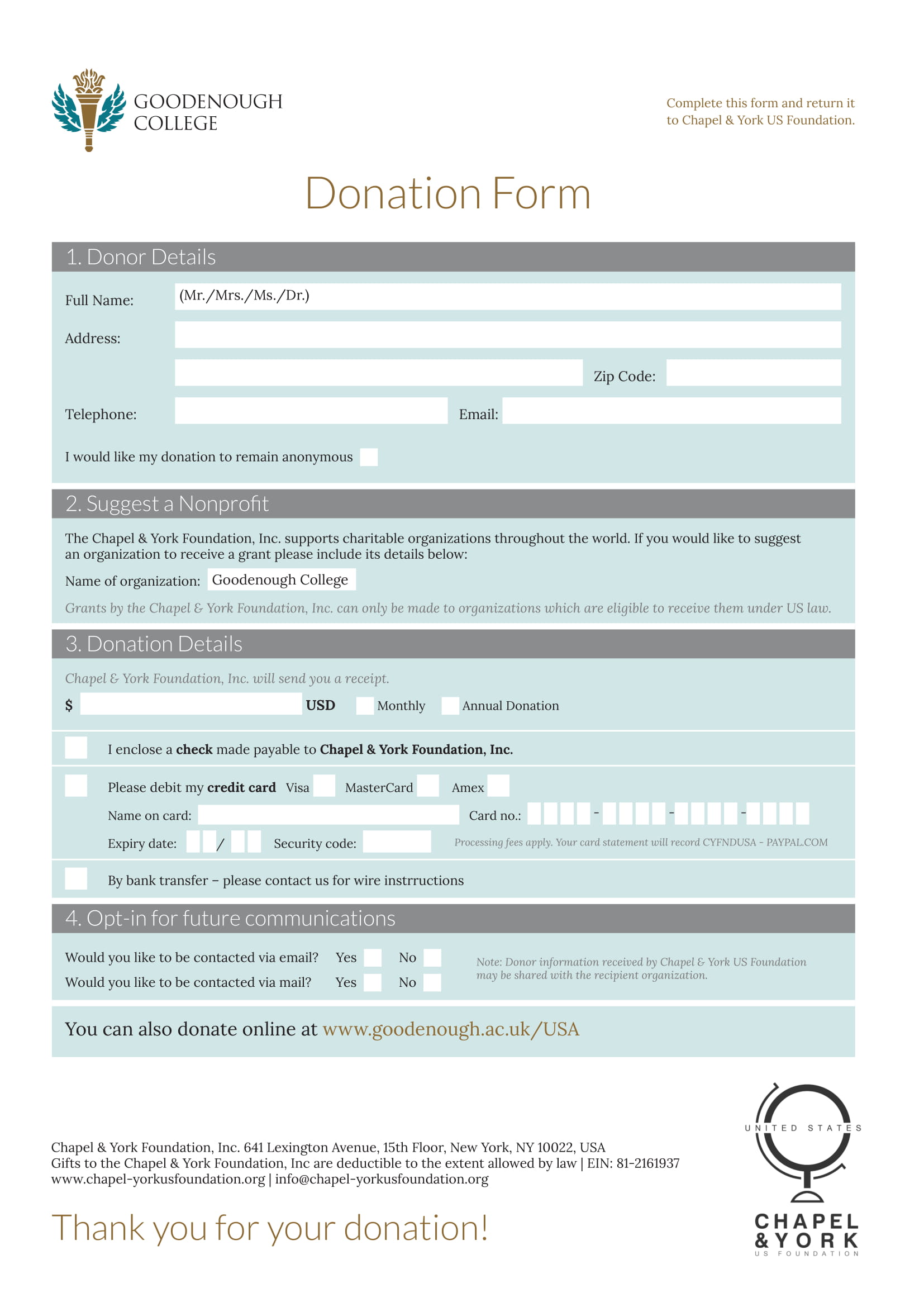FREE 36+ Donation Forms in PDF | MS Word | Excel