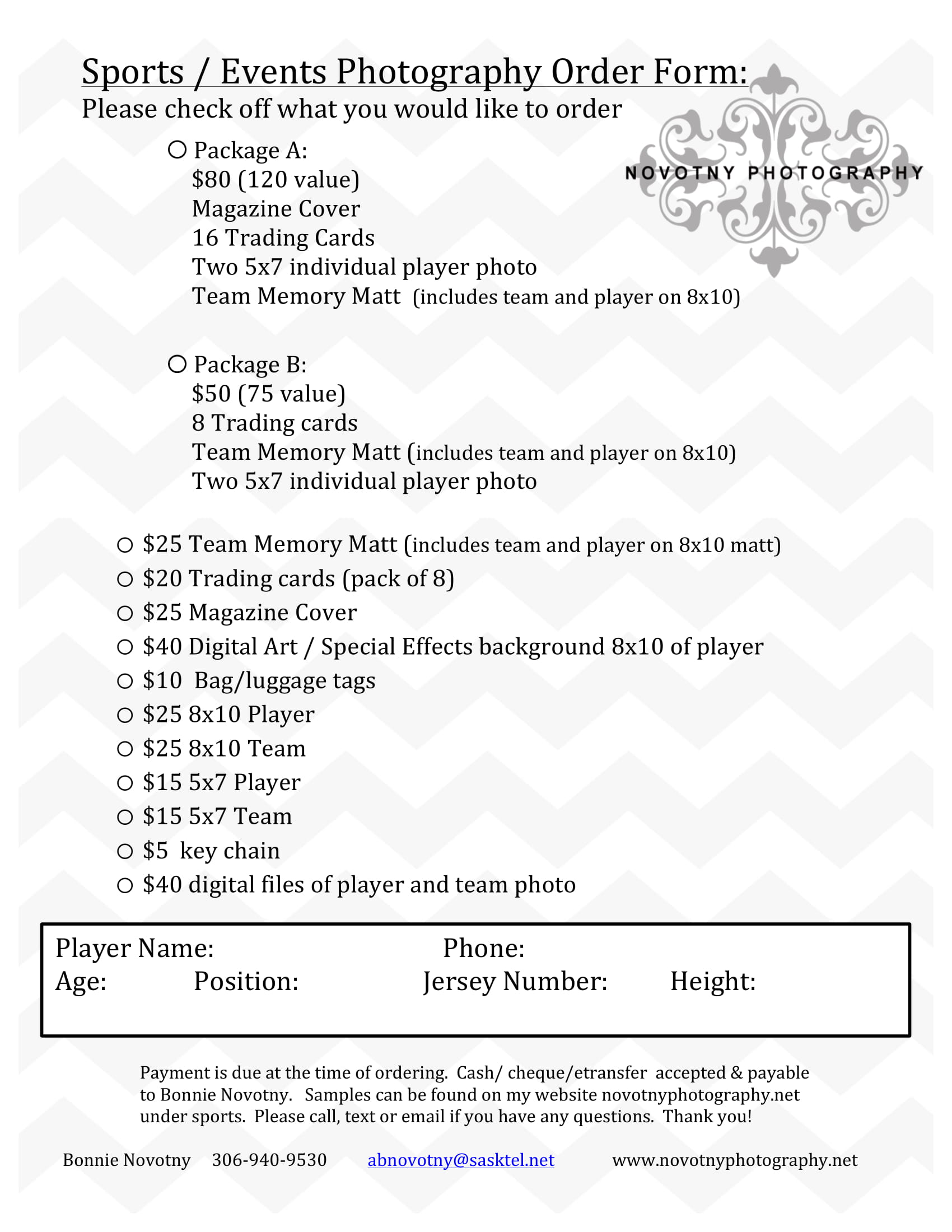FREE 9+ Photography Order Forms in PDF | MS word