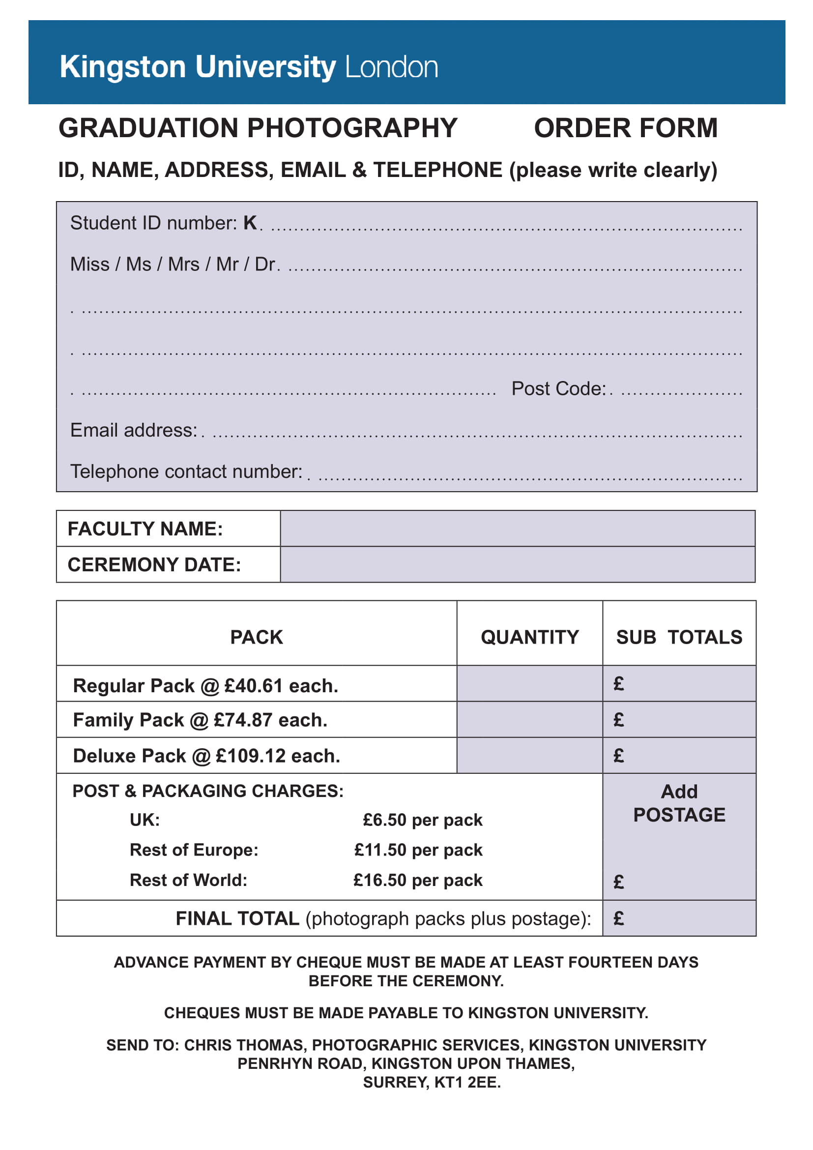 FREE 9+ Photography Order Forms in PDF | MS word