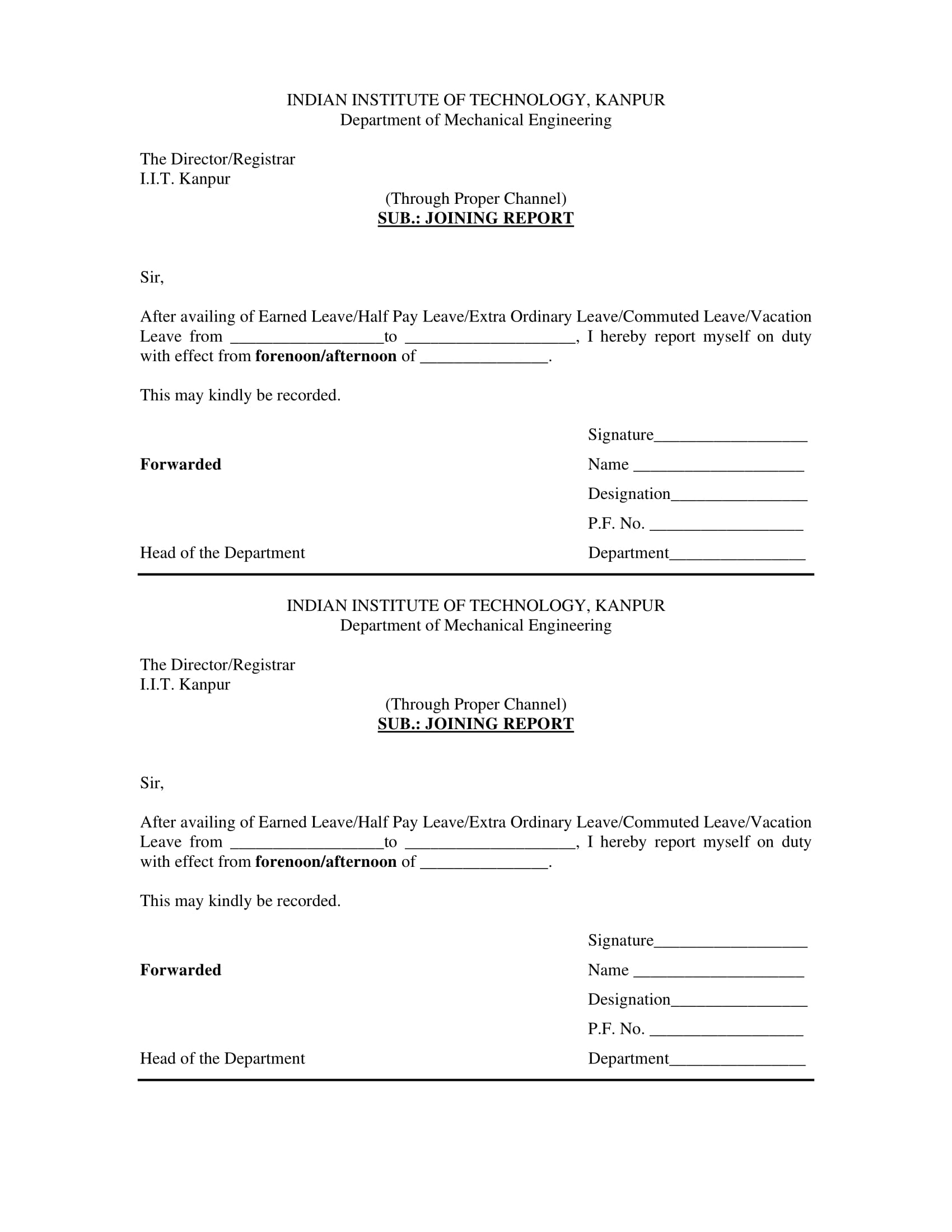 FREE 14+ Joining Report Form Samples, PDF, MS Word, Google Docs