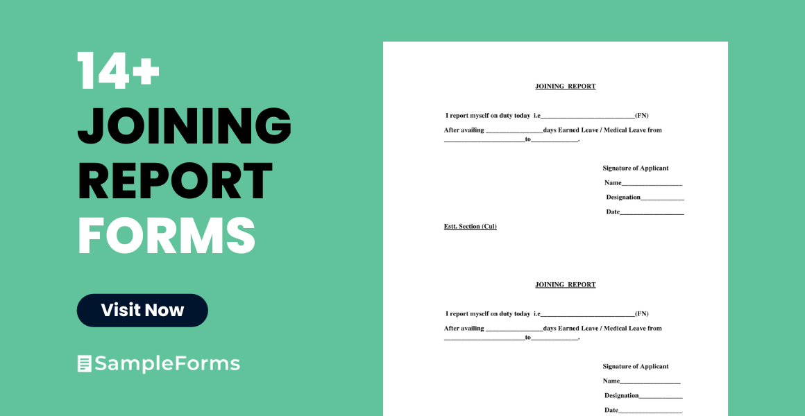 FREE 14+ Joining Report Forms in PDF | MS Word