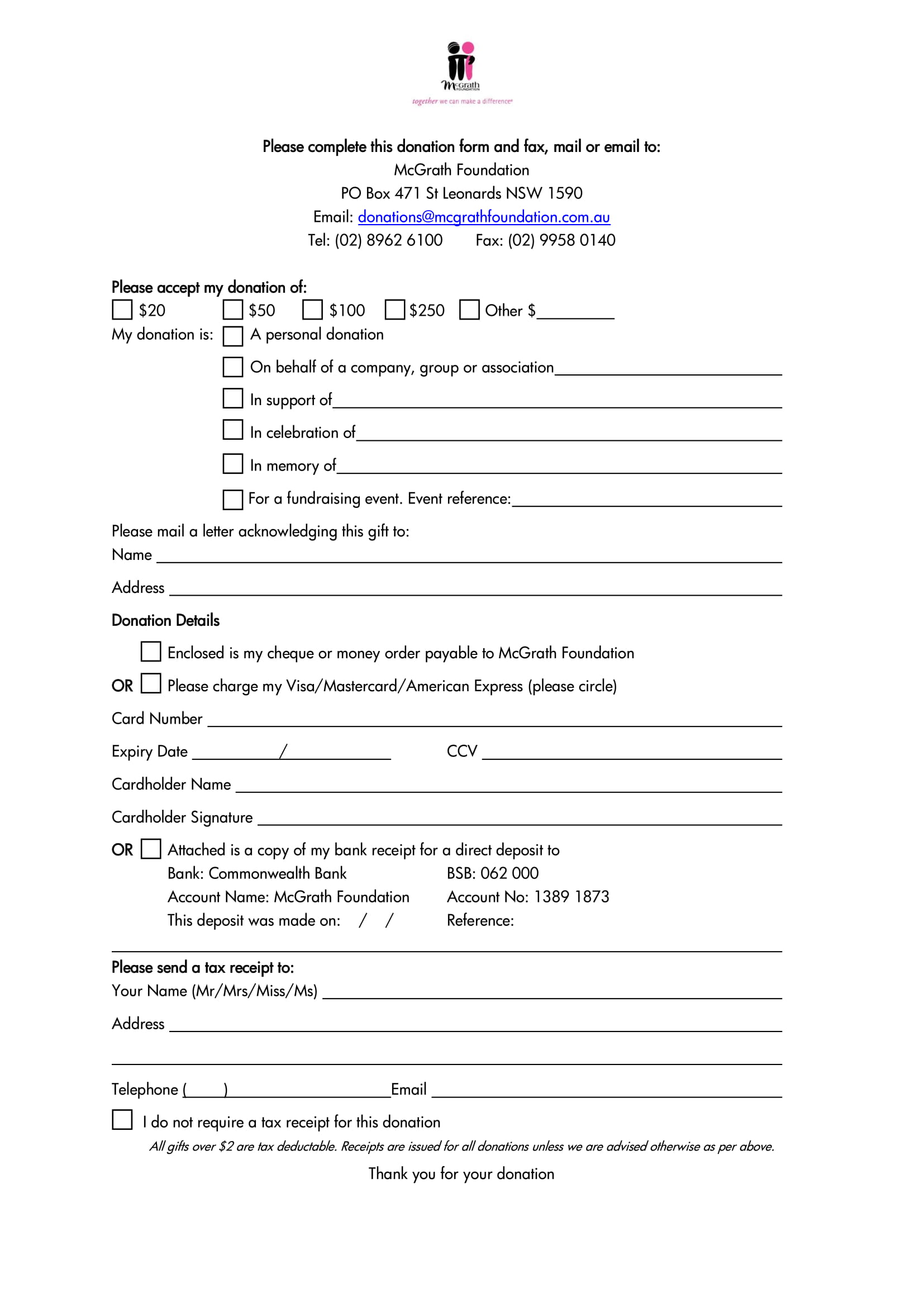 FREE 36+ Donation Forms in PDF | MS Word | Excel