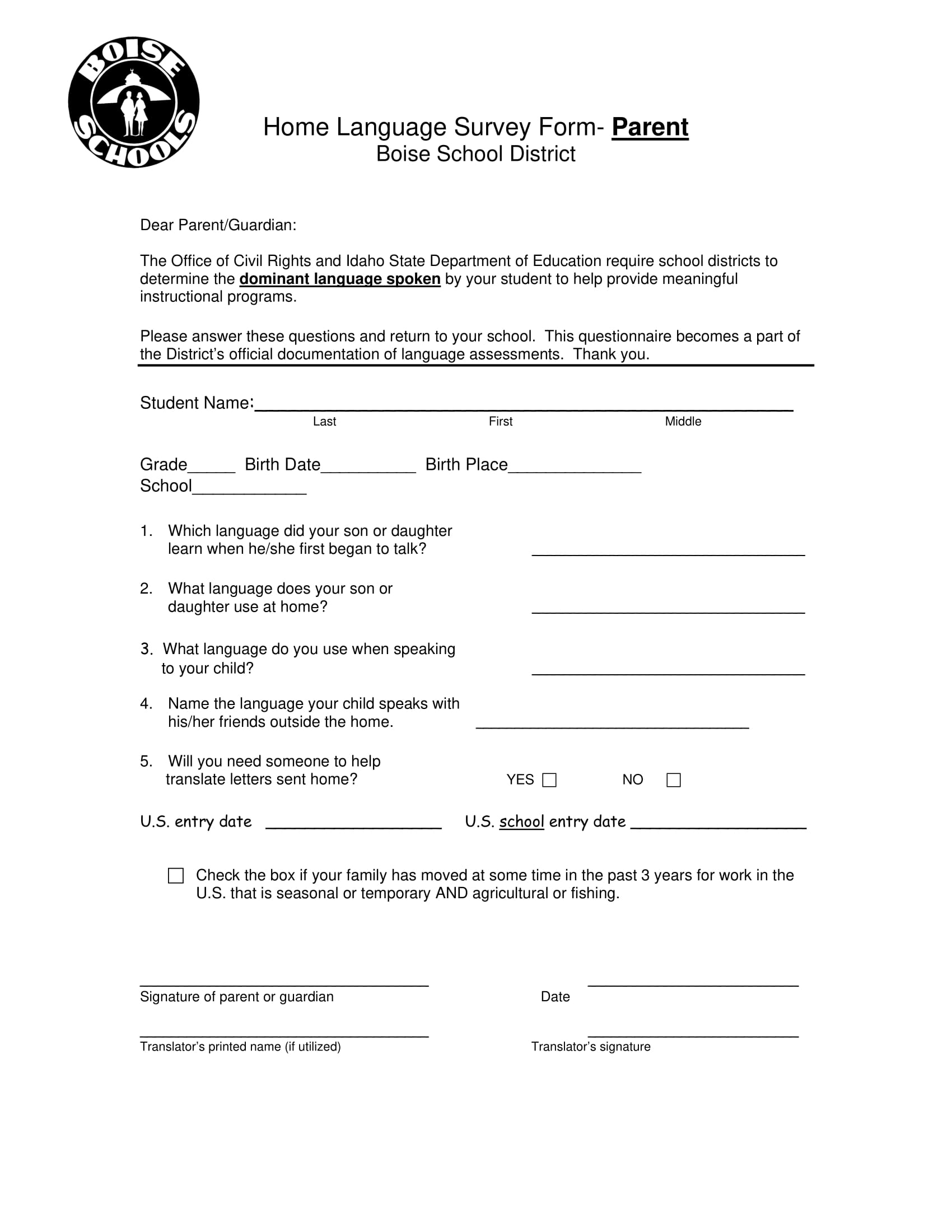 FREE 6+ Parent Survey Forms in PDF | MS Word | Excel