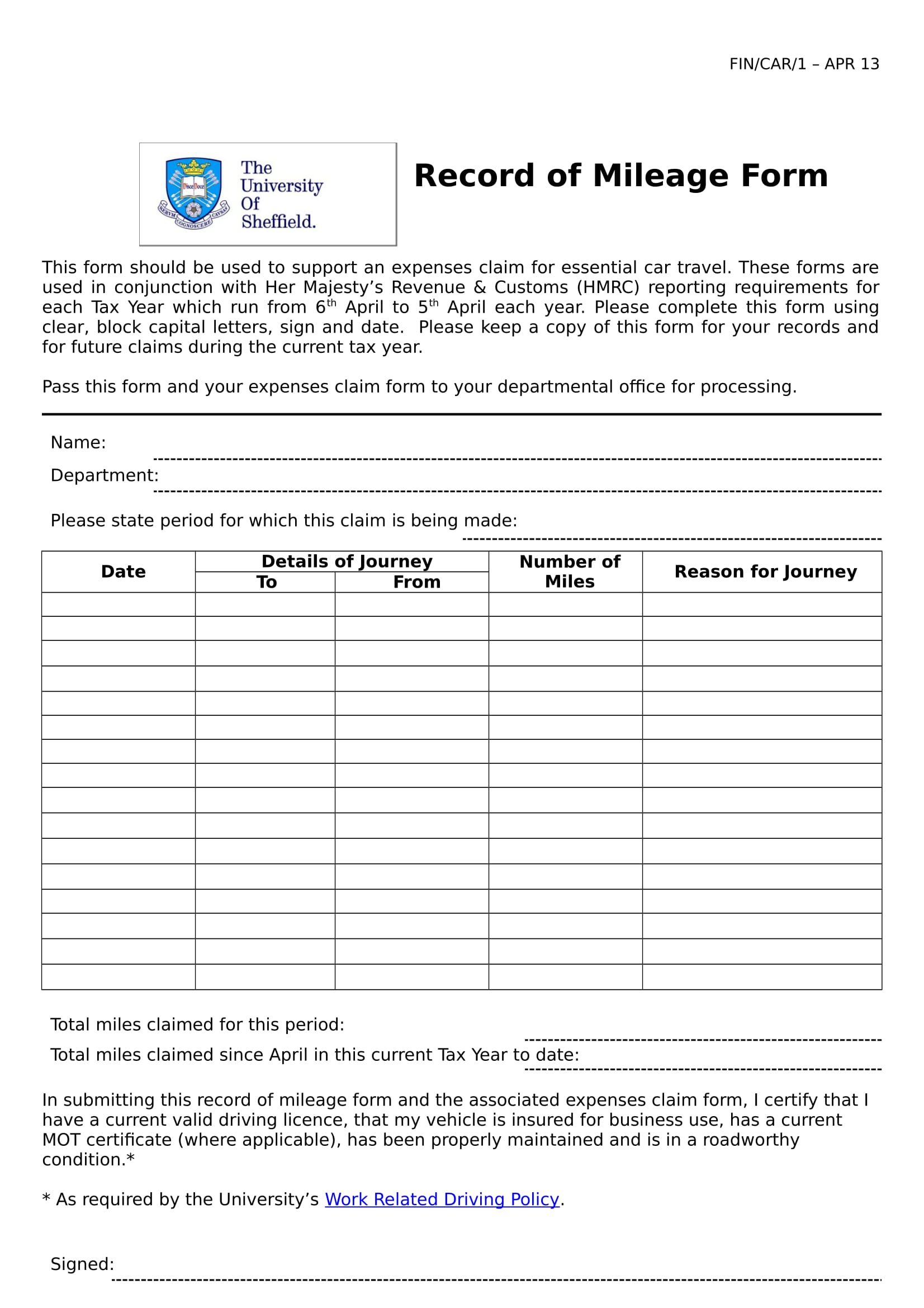 FREE 5+ Mileage Report Forms in MS Word | PDF | Excel