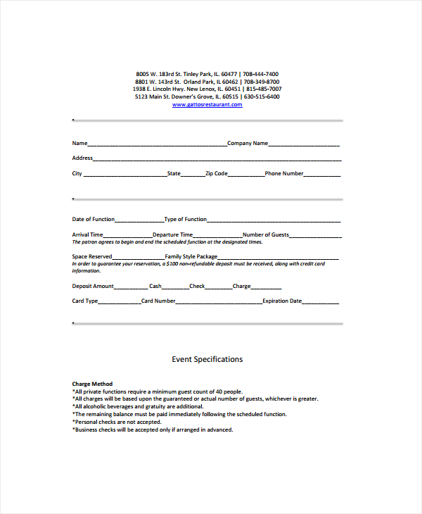 FREE 7+ Restaurant Contract Forms in PDF