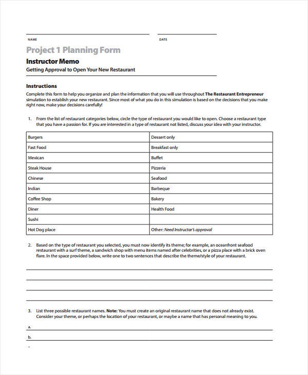 FREE 6+ Restaurant Plan Forms in PDF