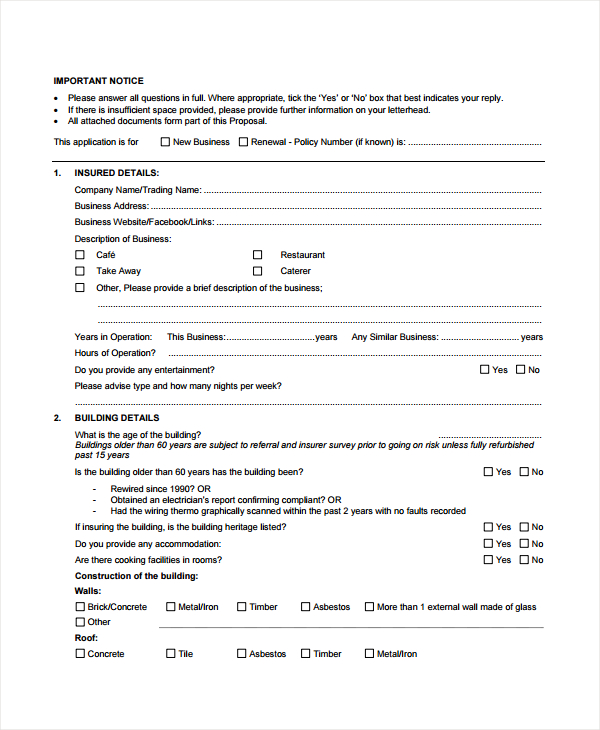 FREE 7+ Restaurant Proposal Forms in PDF | MS Word