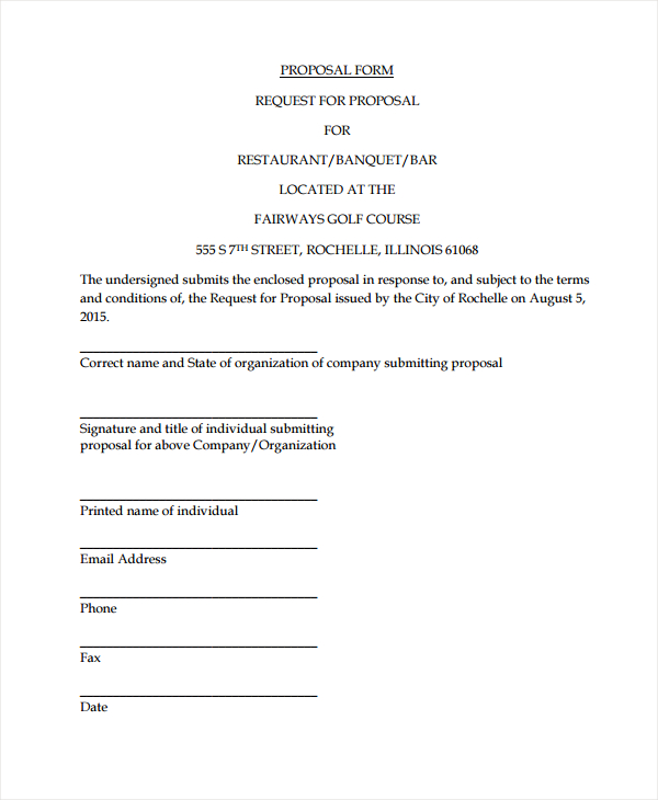 FREE 7+ Restaurant Proposal Forms in PDF | MS Word