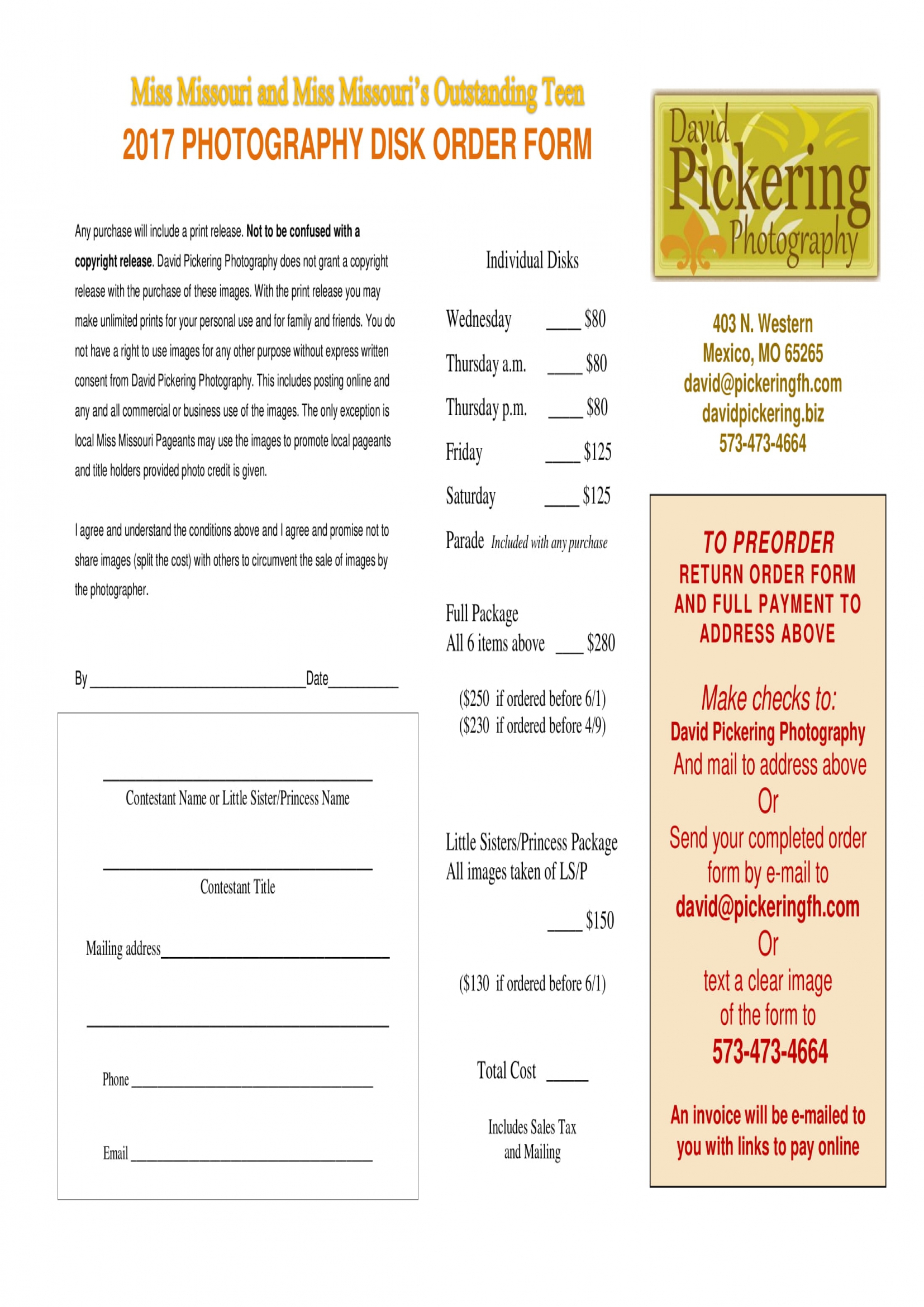 FREE 9+ Photography Order Forms in PDF | MS word